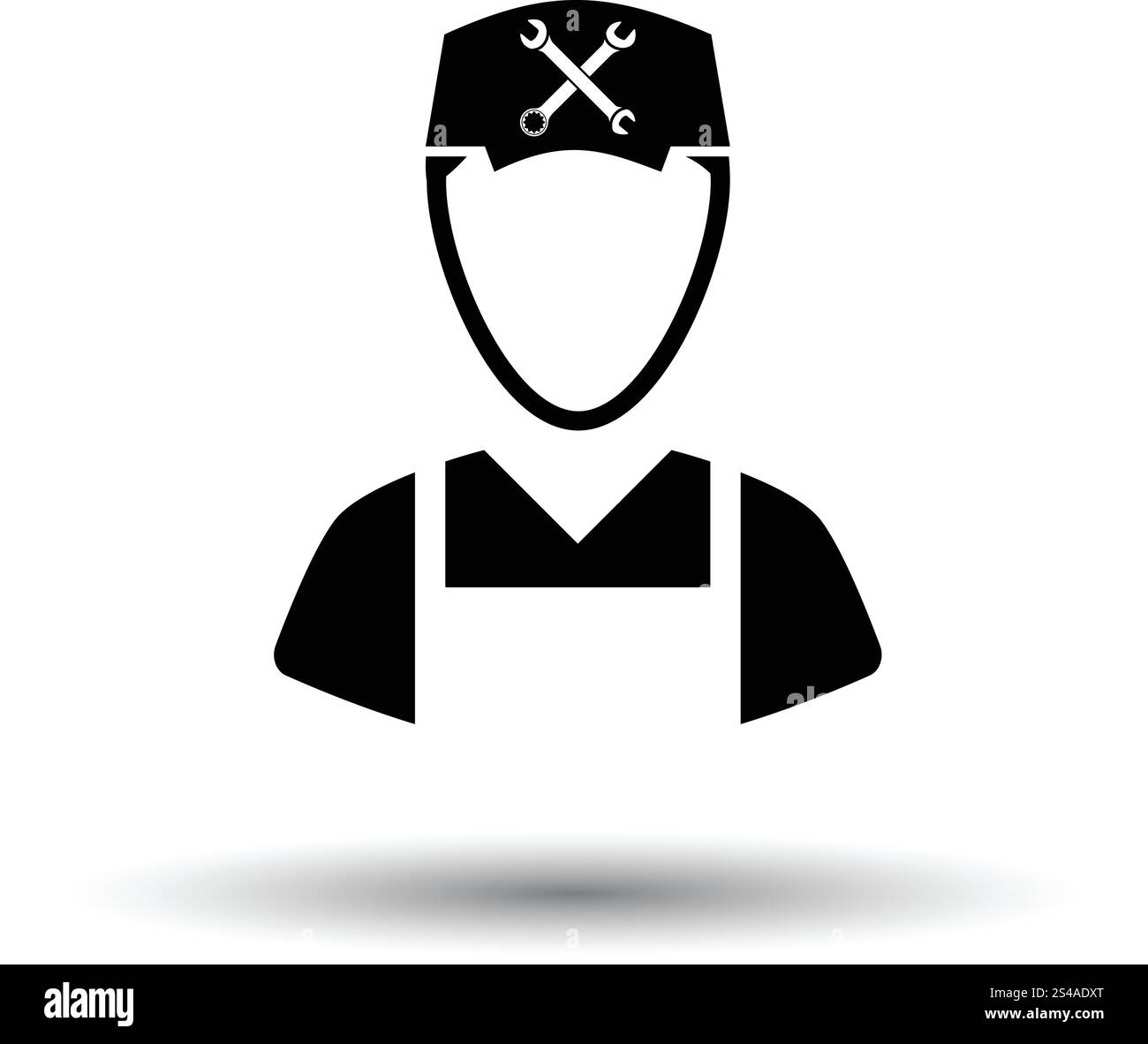 Car mechanic icon. White background with shadow design. Vector ...