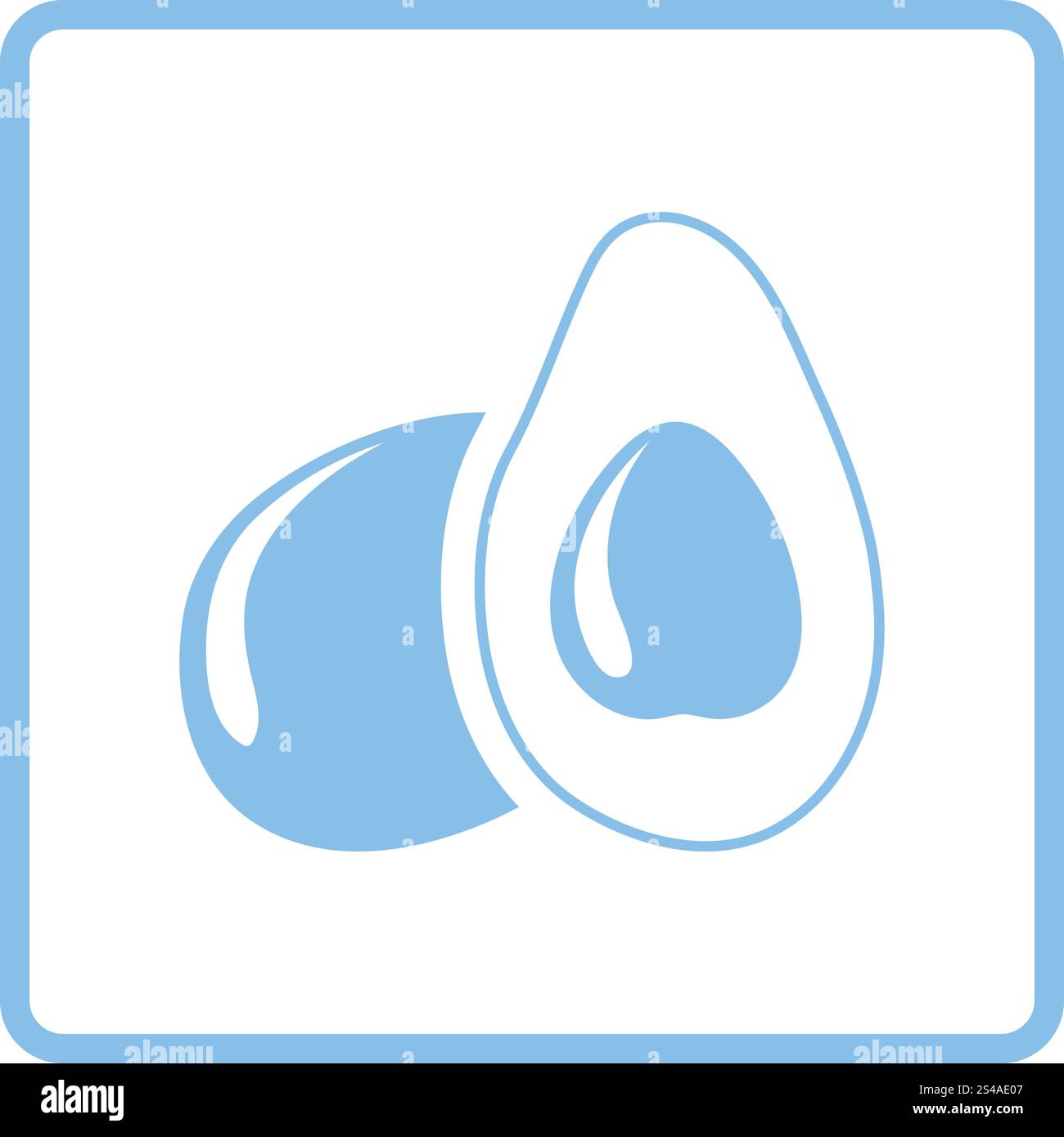 Avocado icon. Blue frame design. Vector illustration Stock Vector Image ...