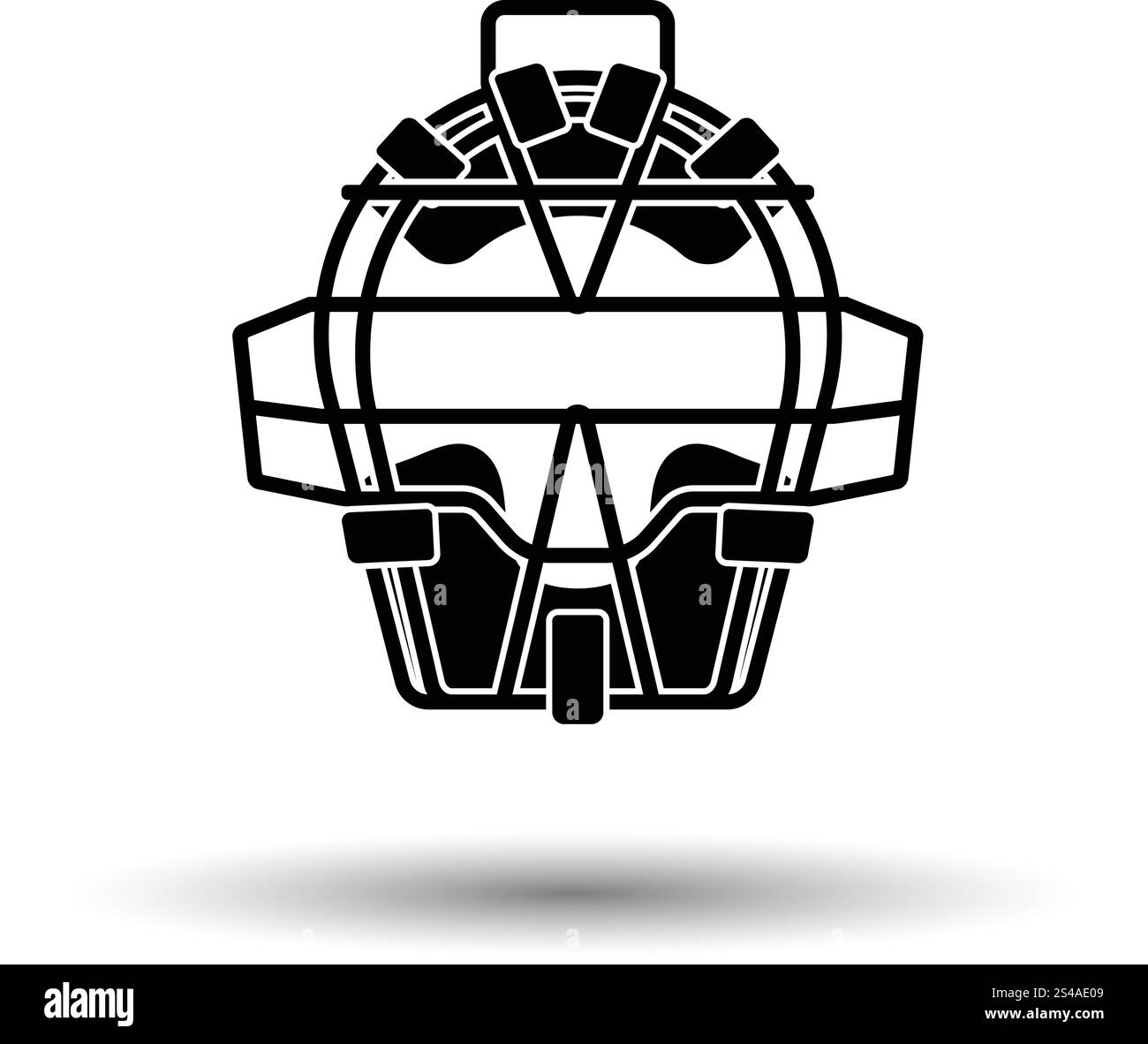 Baseball face protector icon. White background with shadow design ...