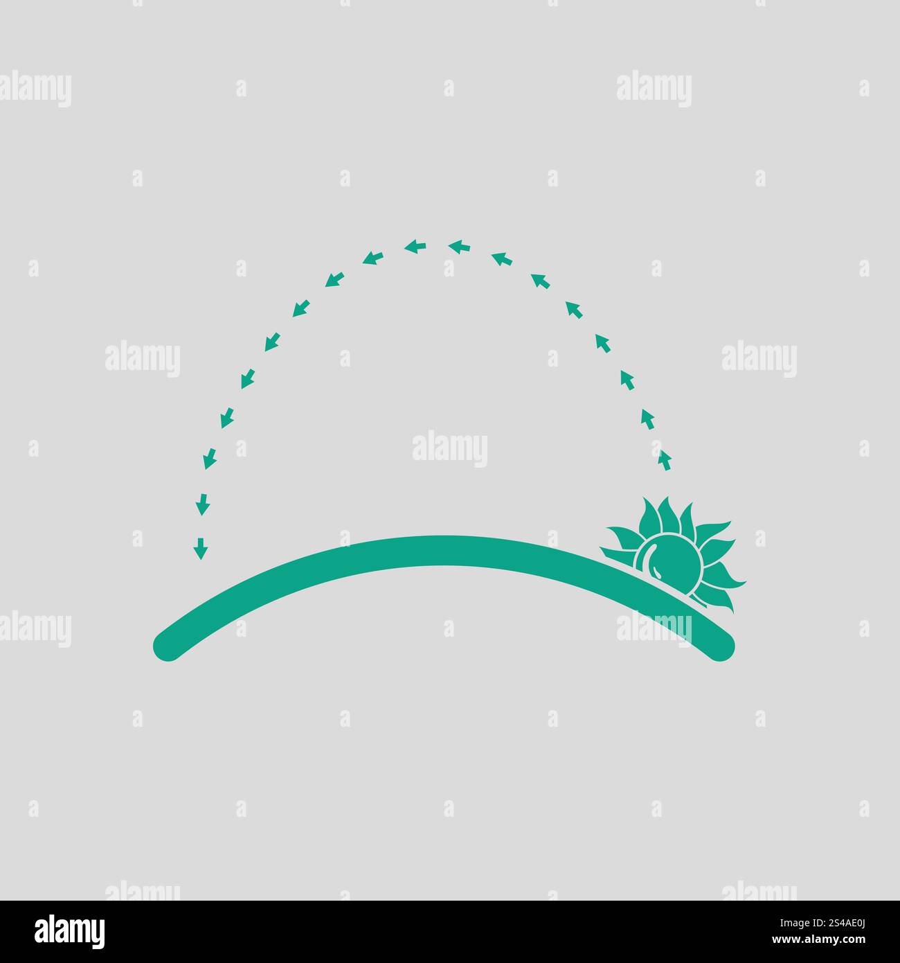 Sunrise icon. Gray background with green. Vector illustration Stock ...