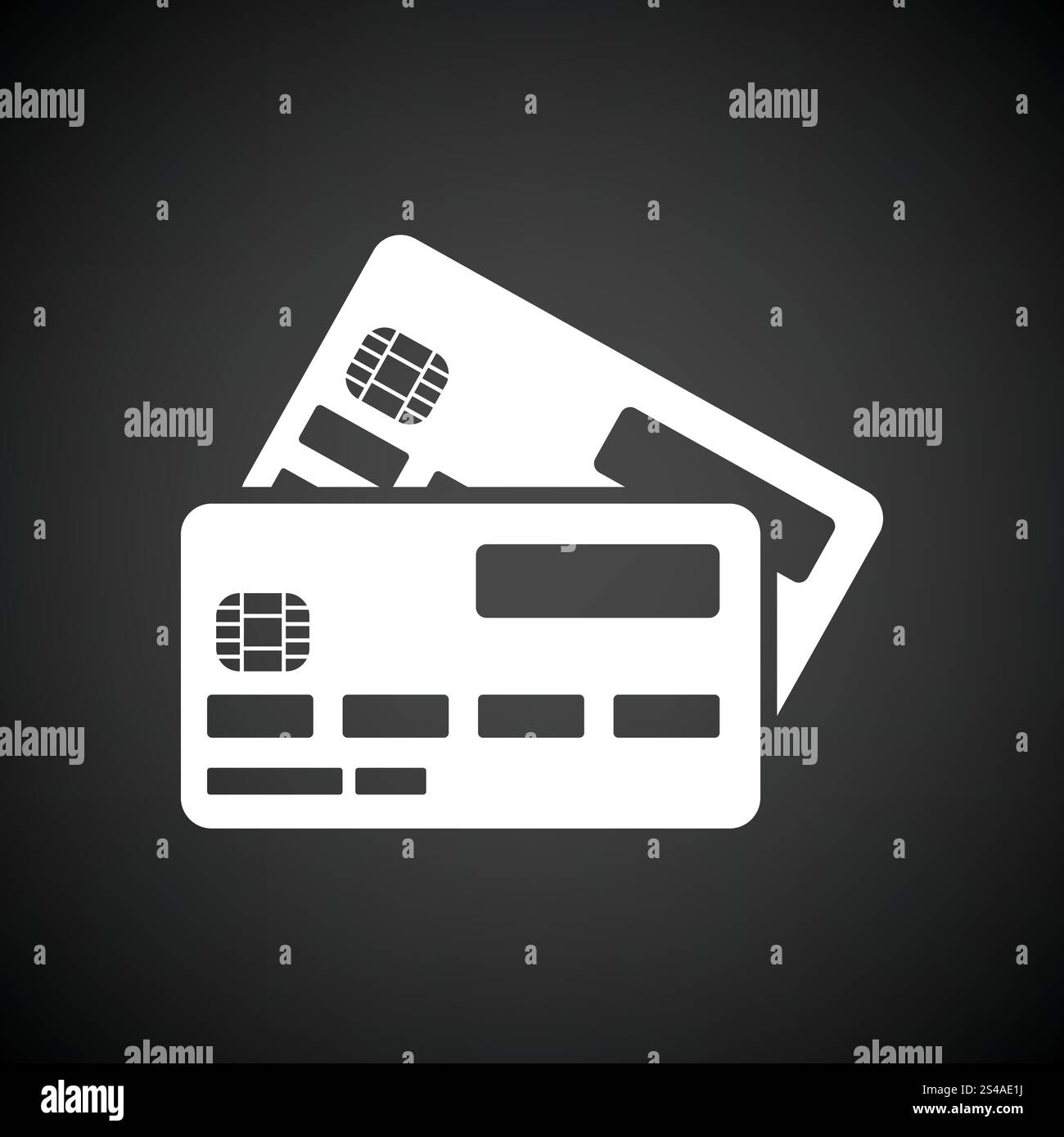 Credit card icon. Black background with white. Vector illustration ...