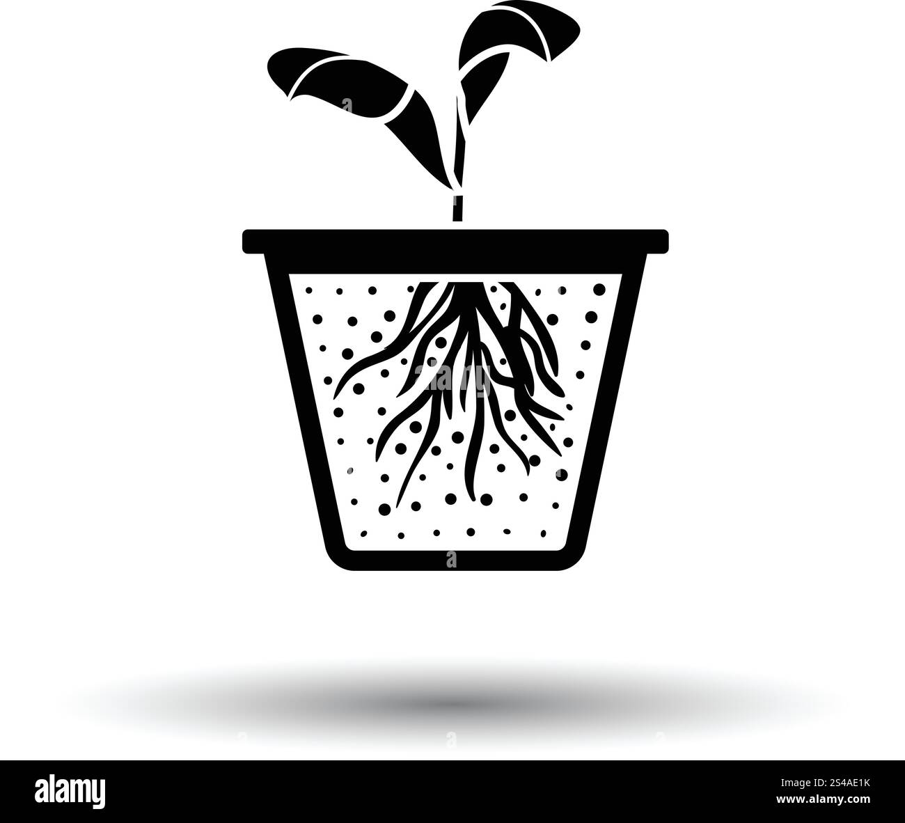Seedling icon. White background with shadow design. Vector illustration ...