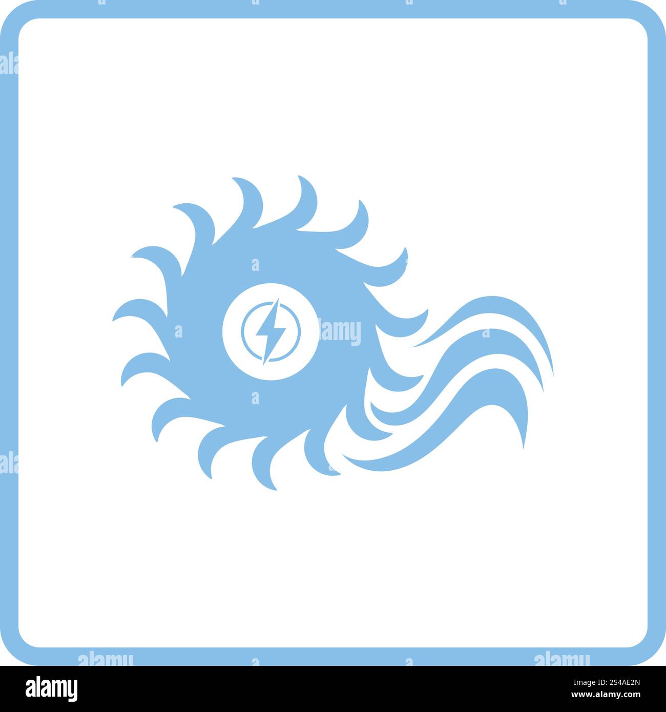 Water turbine icon. Blue frame design. Vector illustration Stock Vector ...