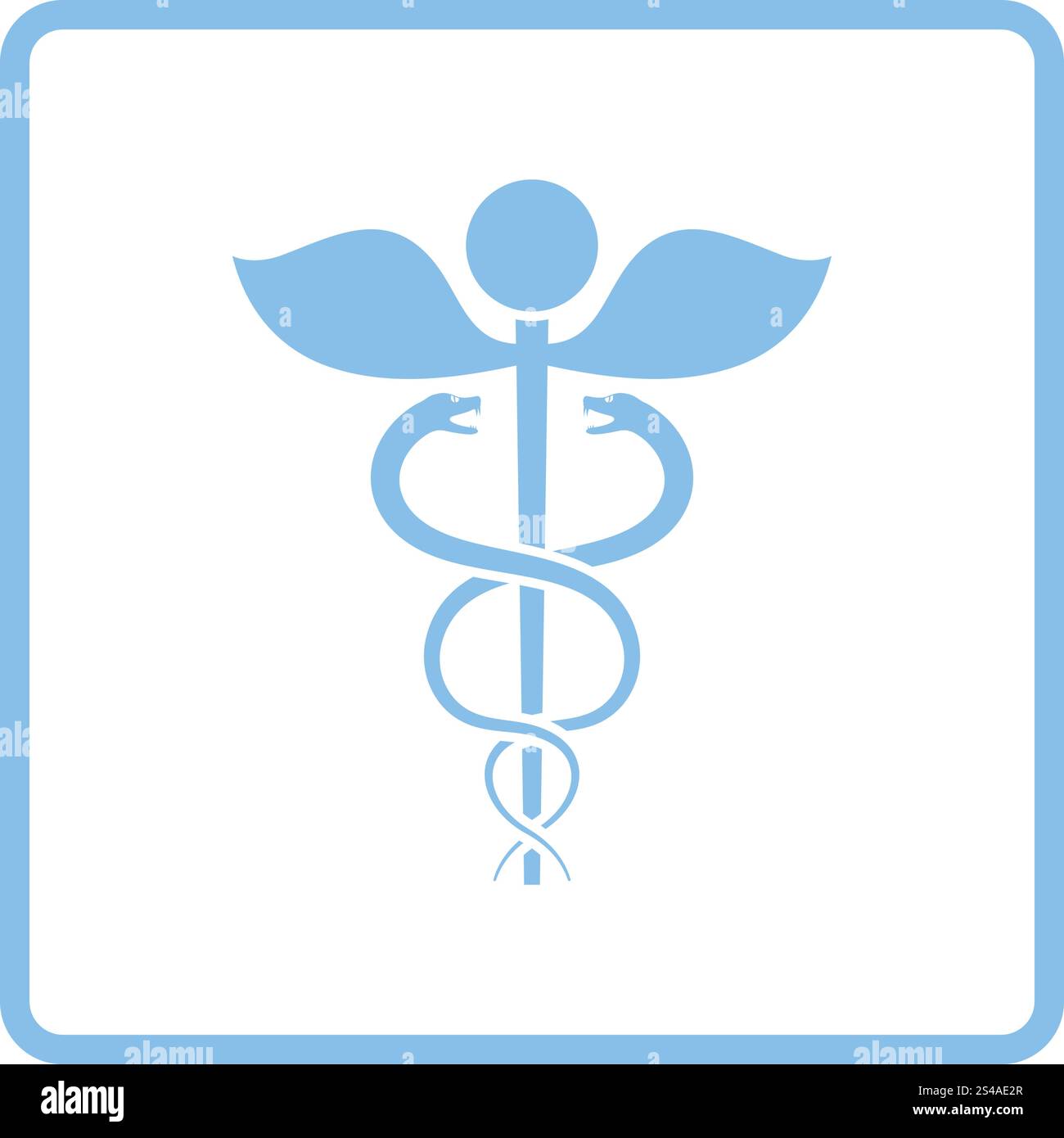 Medicine sign icon. Blue frame design. Vector illustration Stock Vector ...