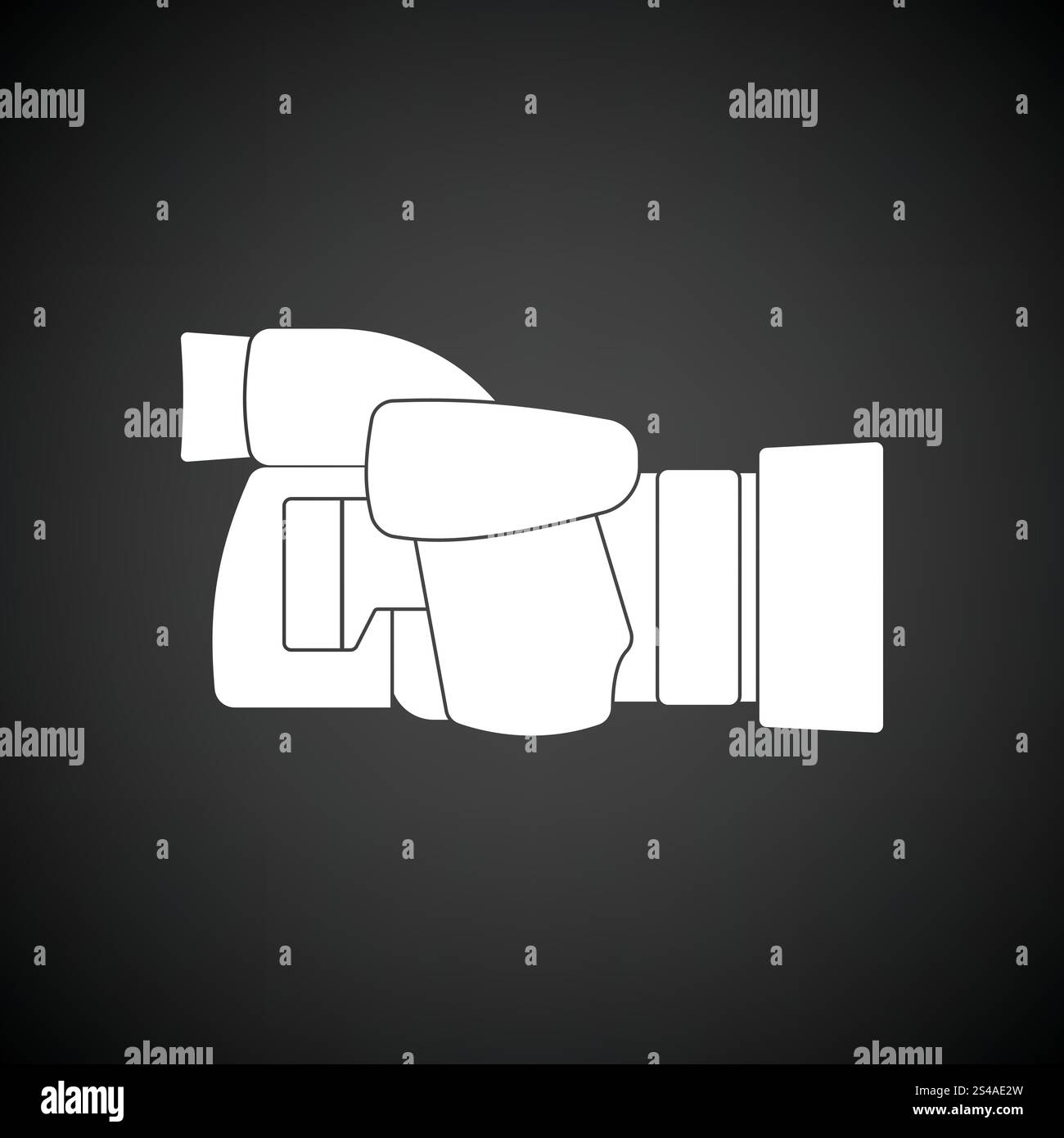 Icon of premium photo camera. Black background with white. Vector ...