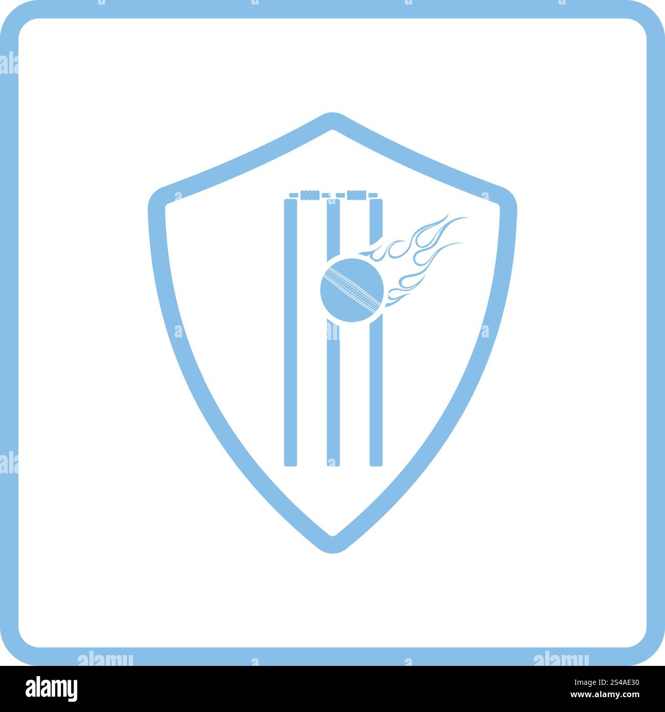 Cricket shield emblem icon. Blue frame design. Vector illustration ...