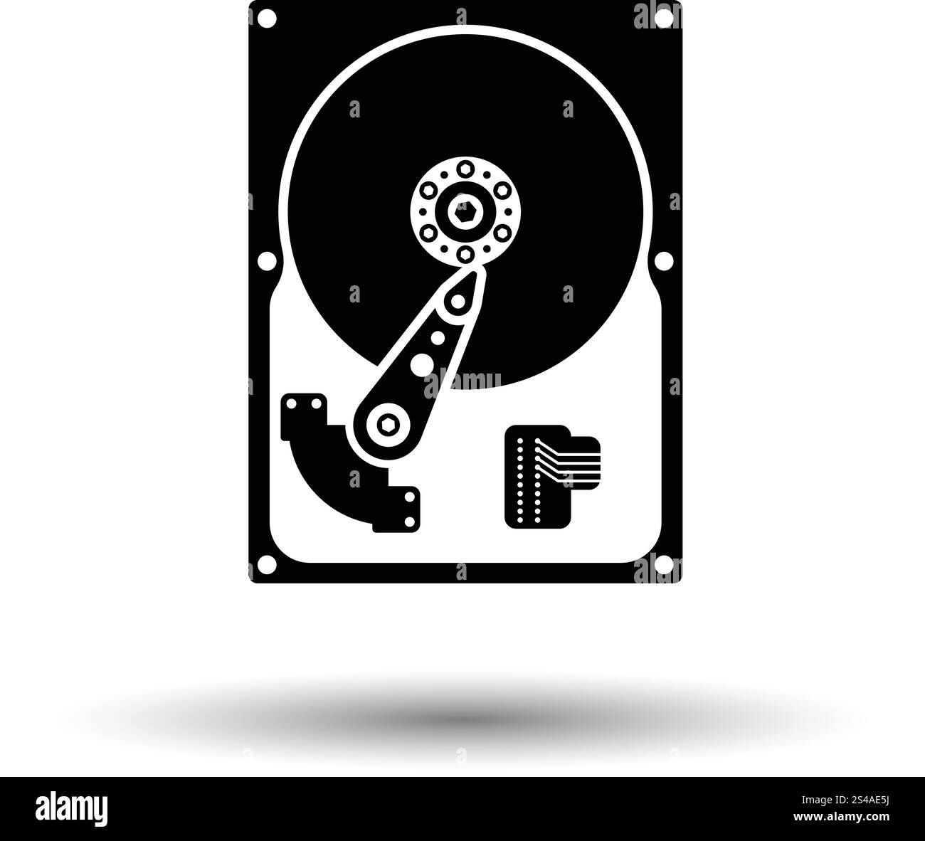 HDD icon. Black background with white. Vector illustration Stock Vector ...