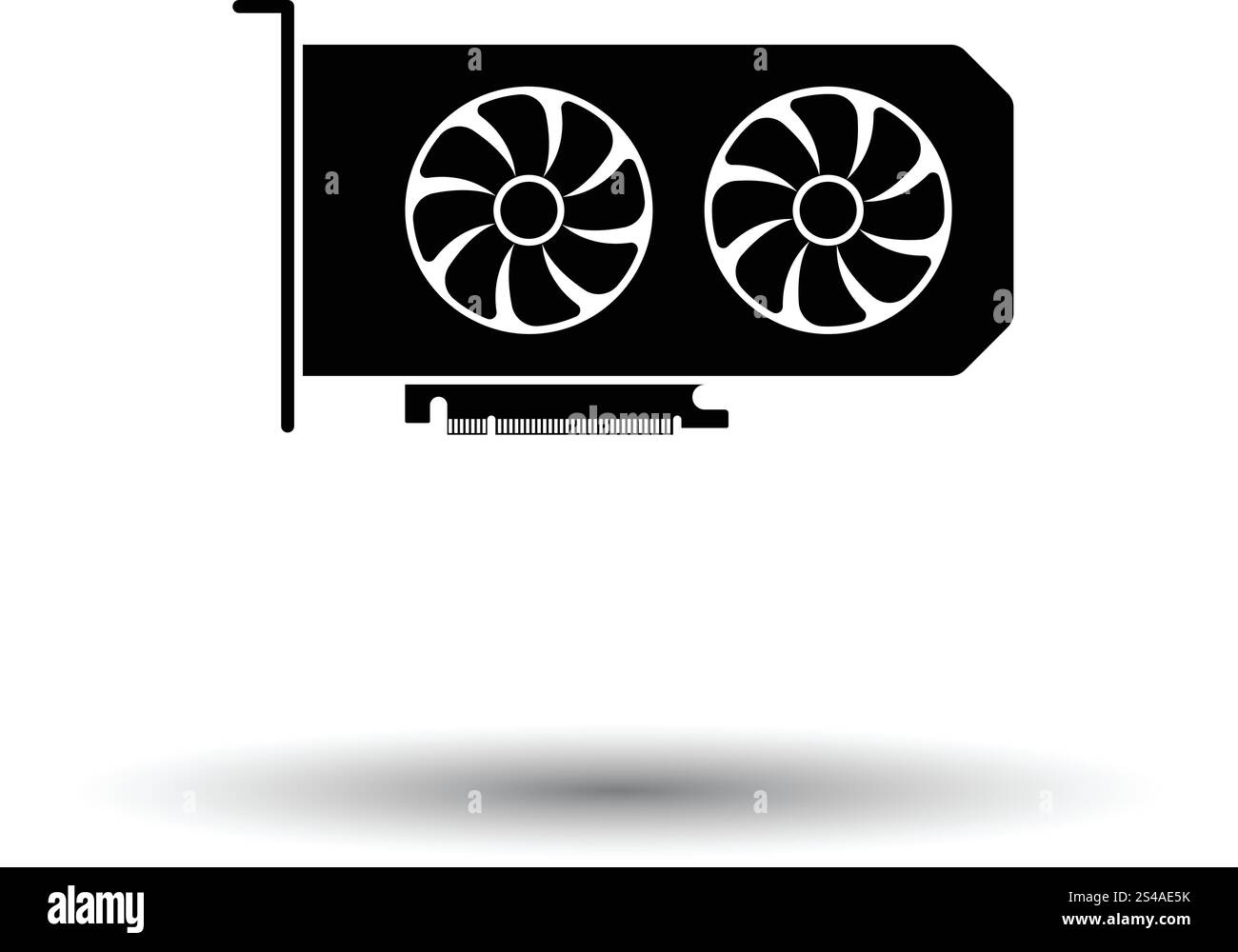 GPU icon. Black background with white. Vector illustration Stock Vector ...