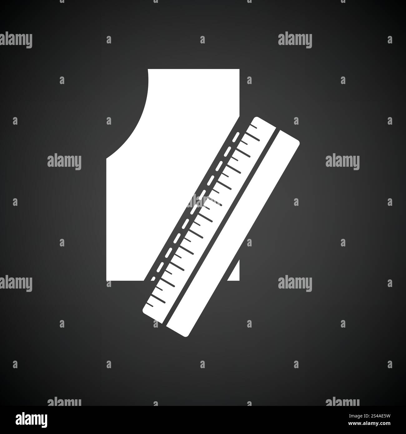 Sewing pattern icon. Black background with white. Vector illustration ...