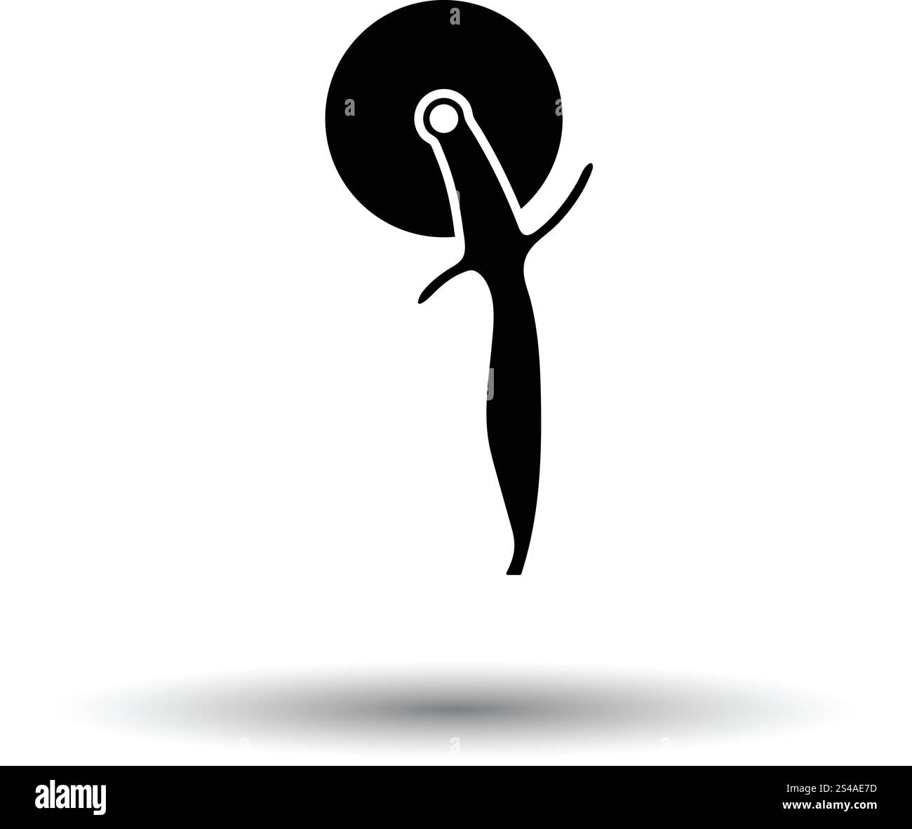 Pizza roll knife icon. White background with shadow design. Vector ...