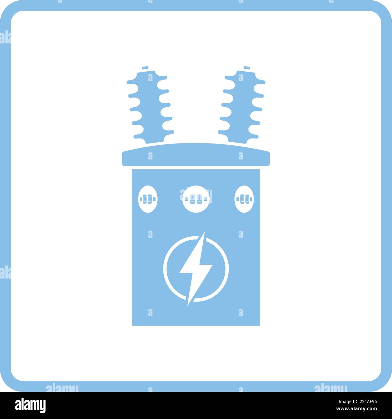 Electric transformer icon. Blue frame design. Vector illustration Stock ...