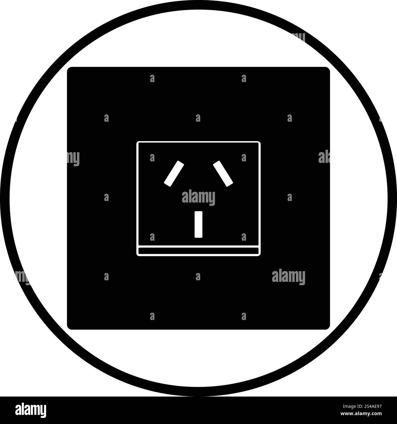 China electrical socket icon. Thin circle design. Vector illustration ...