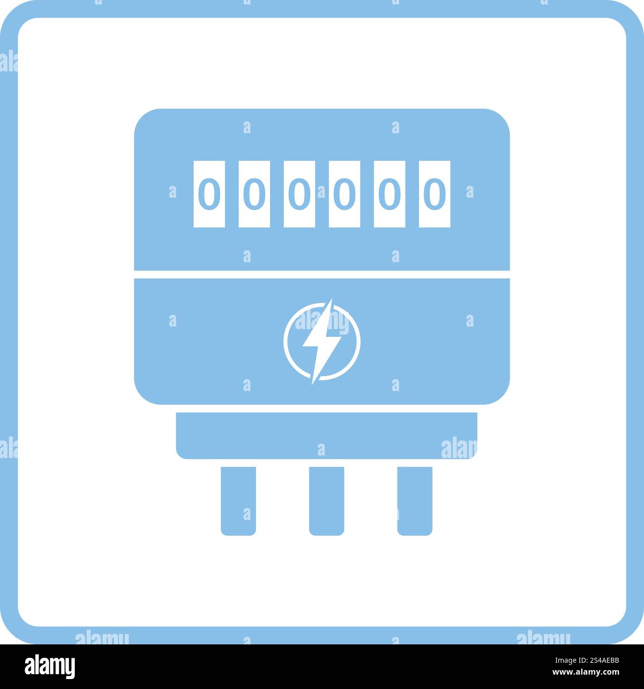 Electric meter icon. Blue frame design. Vector illustration Stock ...
