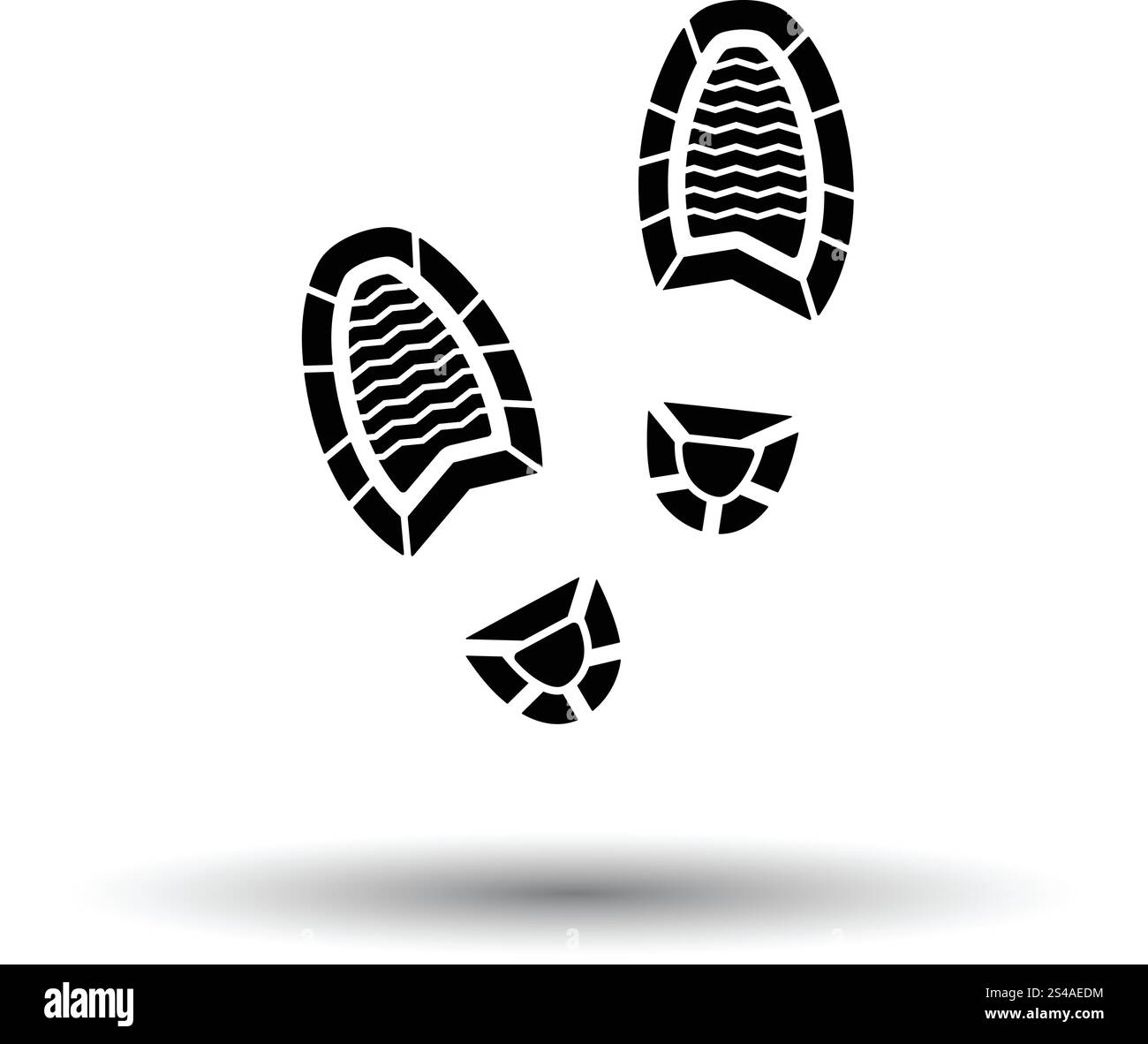 Man footprint icon. White background with shadow design. Vector ...