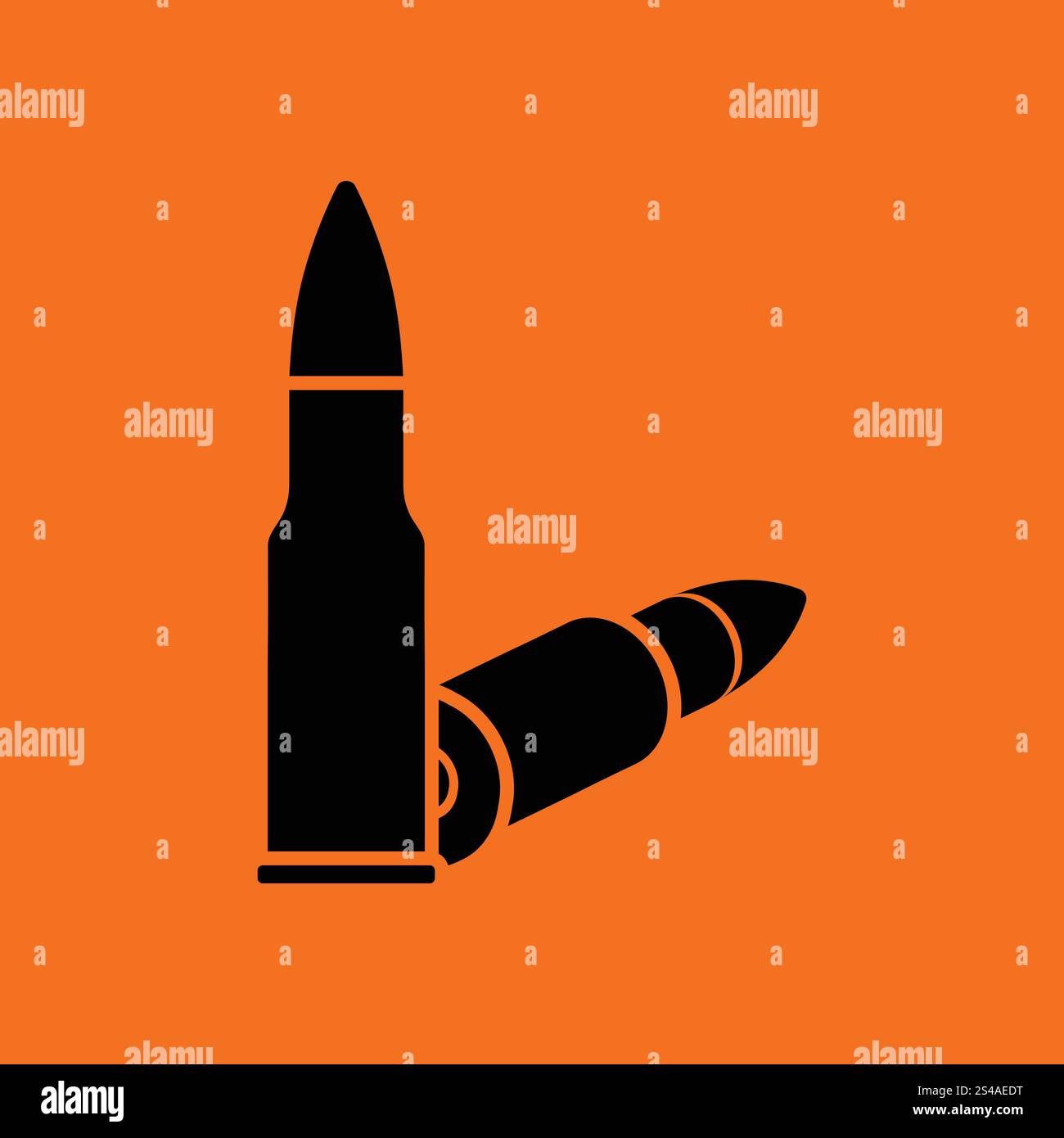 Rifle ammo icon. Orange background with black. Vector illustration ...