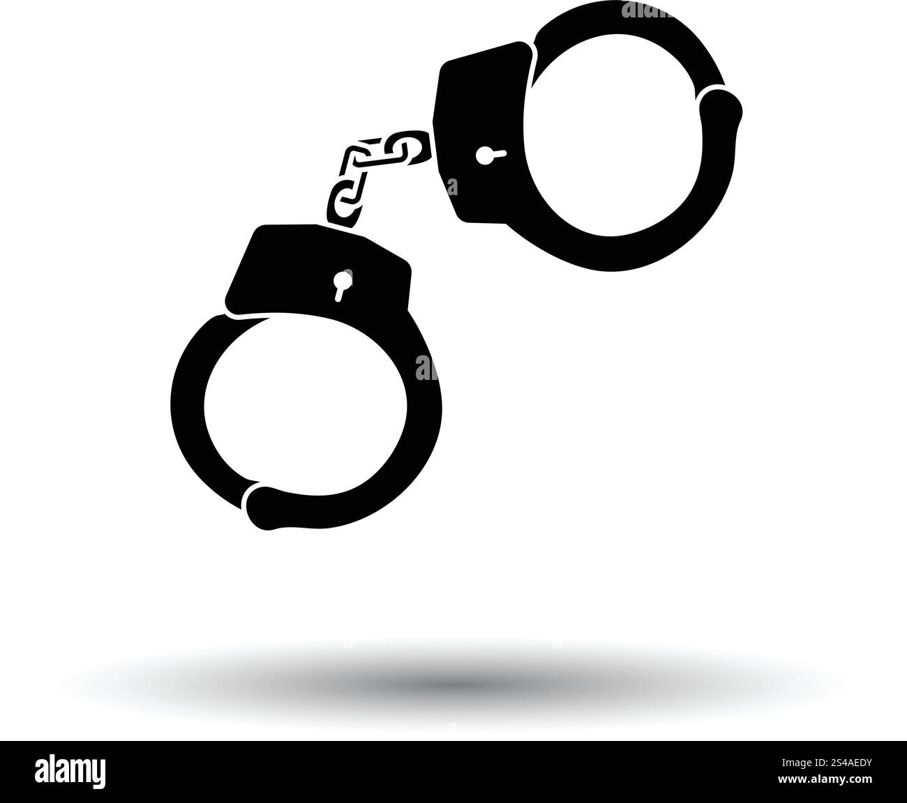 Police handcuff icon. White background with shadow design. Vector ...
