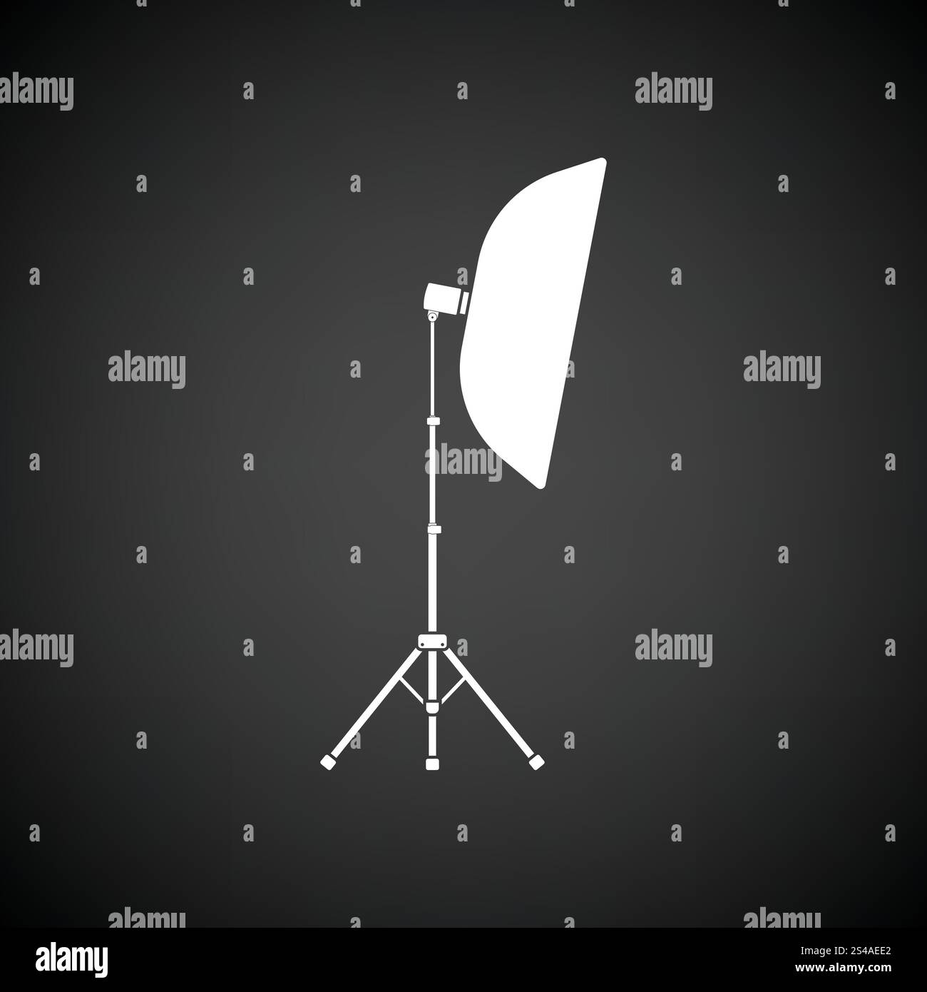 Icon of softbox light. Black background with white. Vector illustration ...