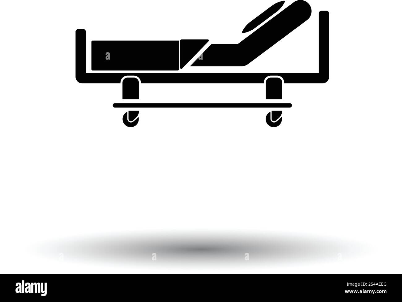Hospital bed icon. White background with shadow design. Vector ...