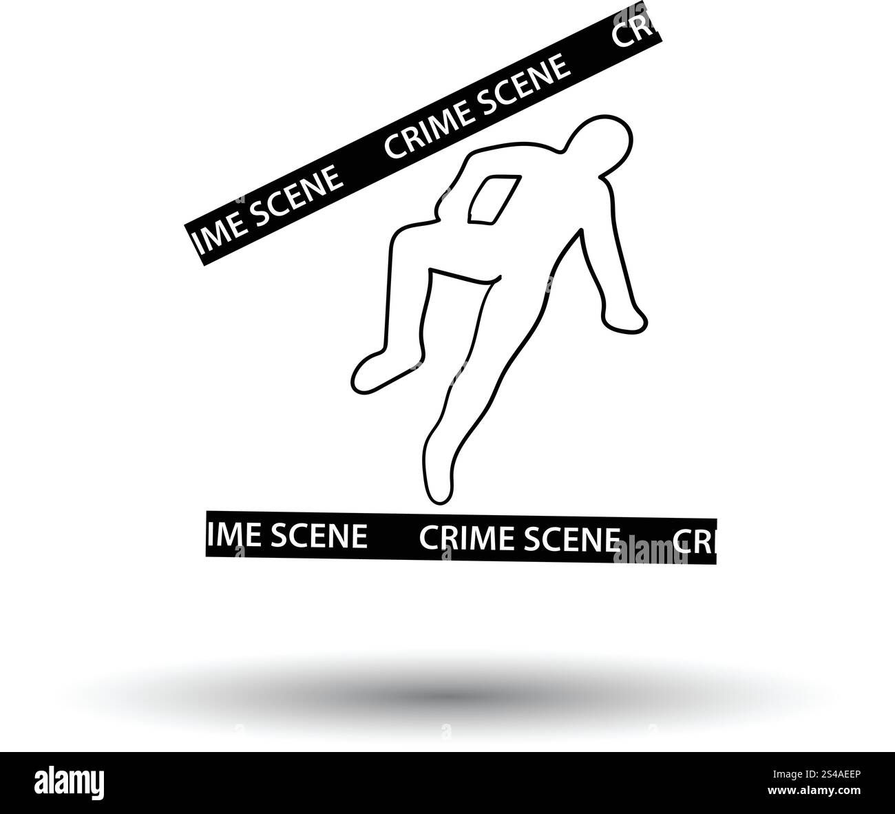 Crime scene icon. White background with shadow design. Vector ...