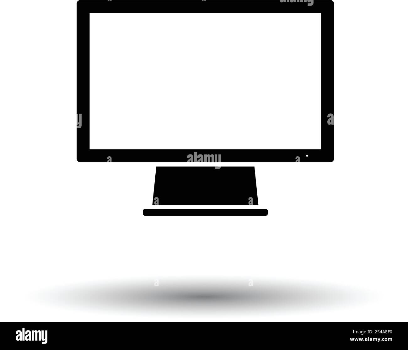 Monitor icon. Black background with white. Vector illustration Stock ...
