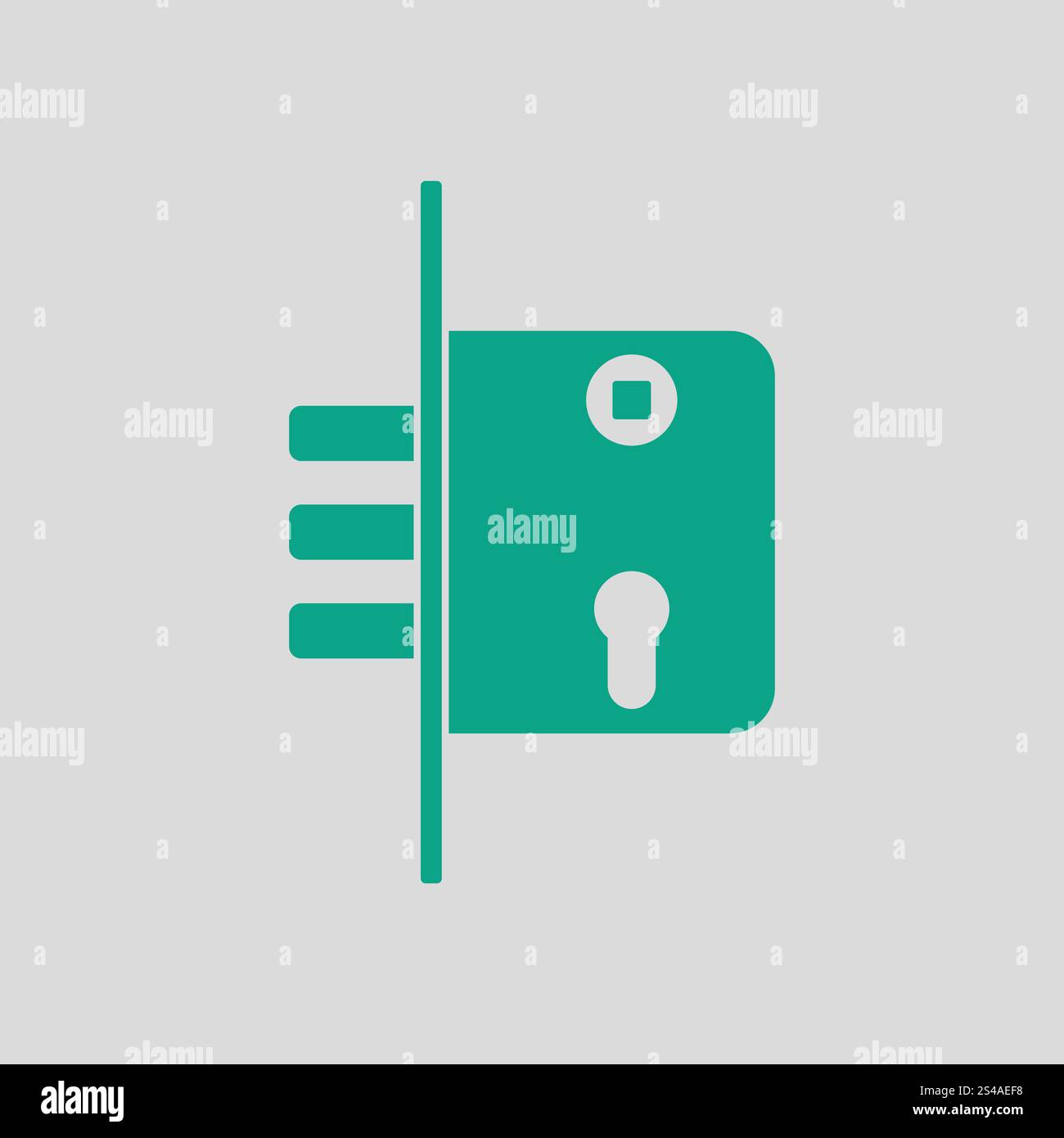 Door lock icon. Gray background with green. Vector illustration Stock ...
