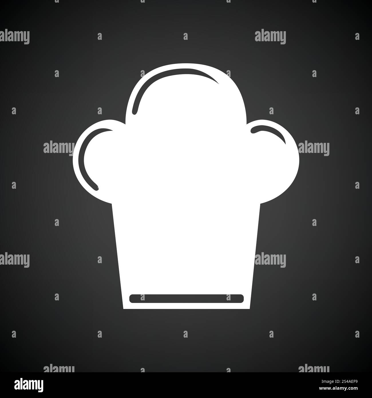 Chief cap icon. Black background with white. Vector illustration Stock ...