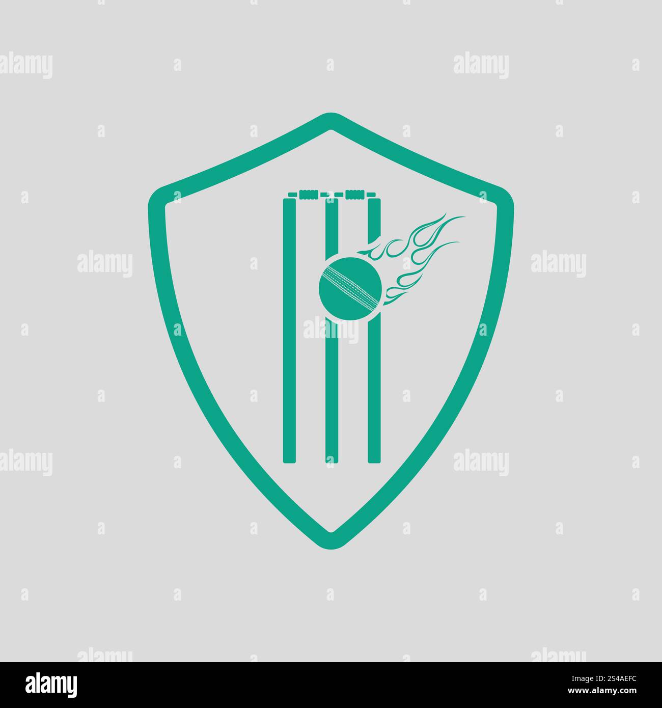 Cricket shield emblem icon. Gray background with green. Vector ...