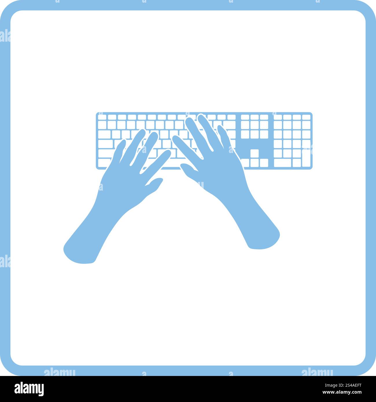 Typing icon. Blue frame design. Vector illustration Stock Vector Image ...