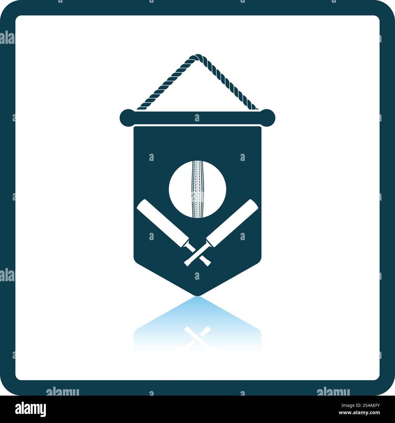 Cricket shield emblem icon. Shadow reflection design. Vector ...