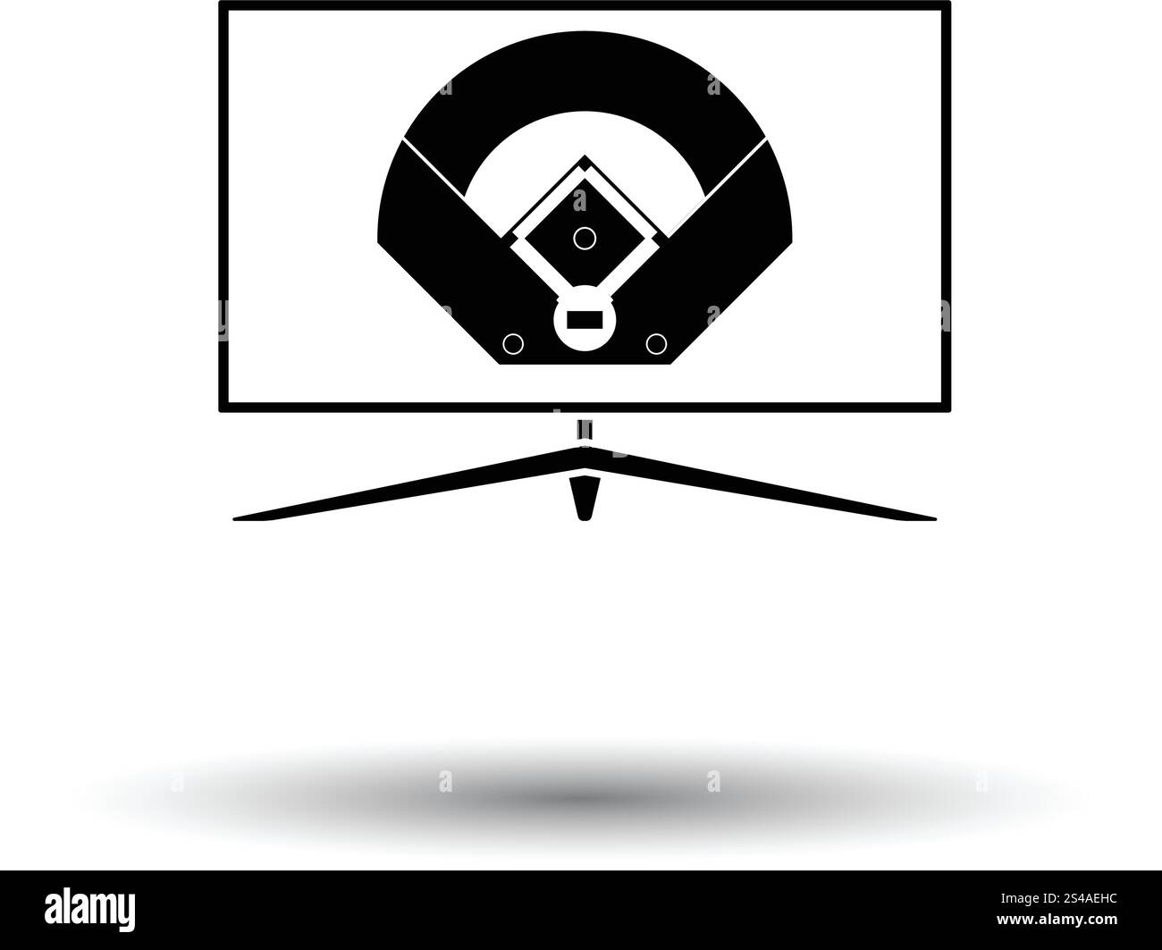 Baseball tv translation icon. White background with shadow design ...
