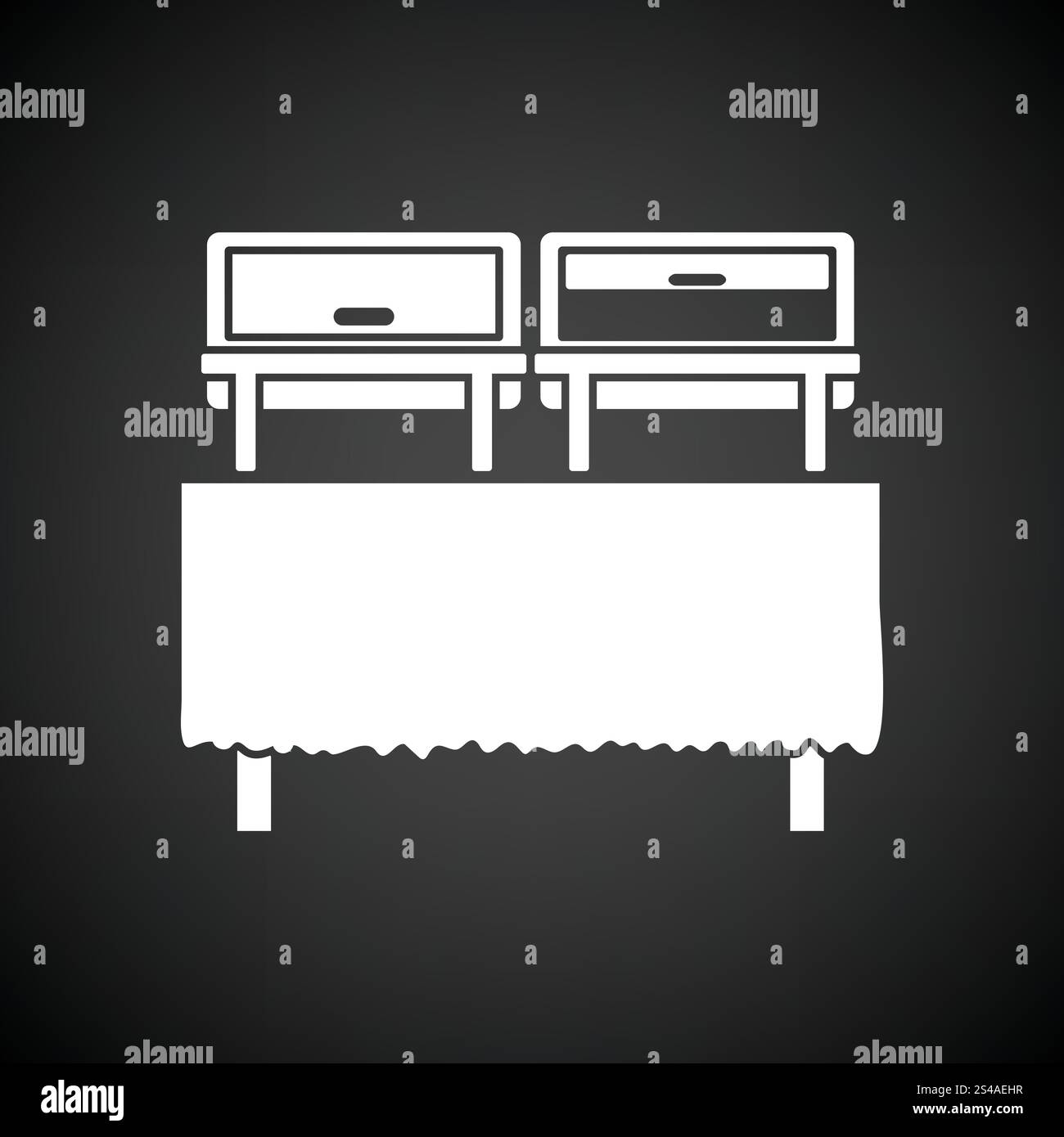 Chafing dish icon. Black background with white. Vector illustration ...