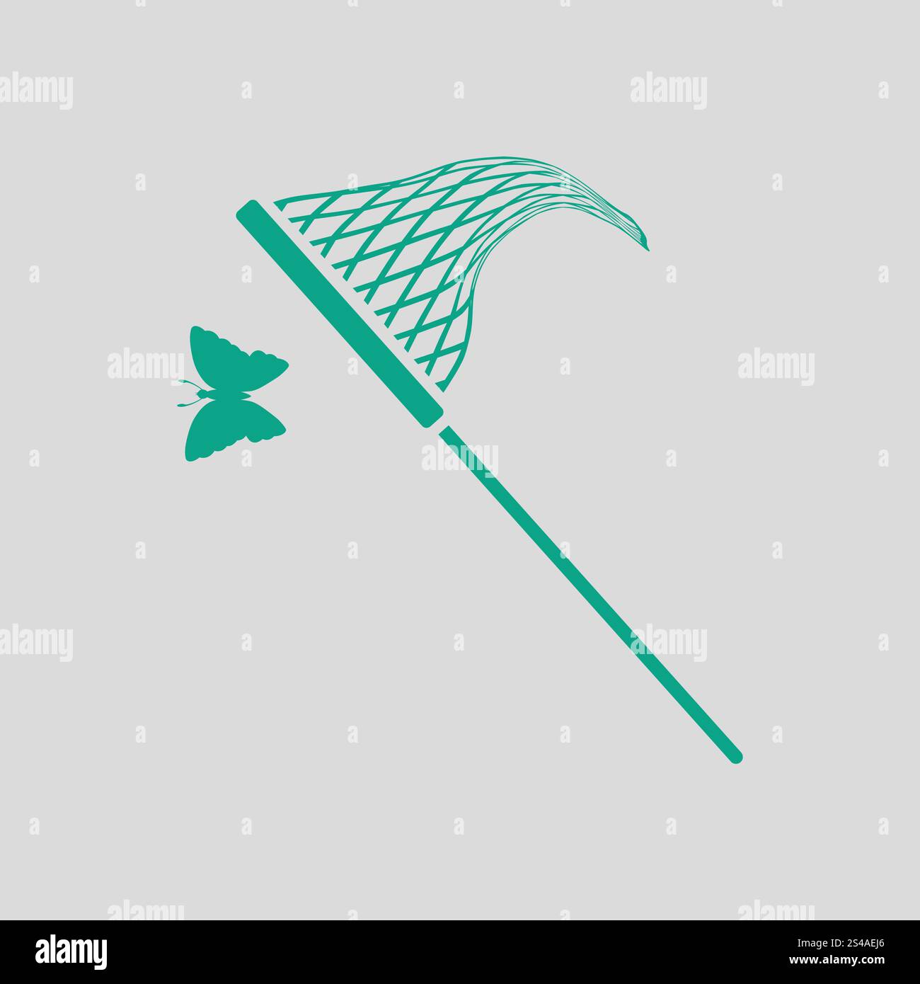 Butterfly net icon. Gray background with green. Vector illustration ...