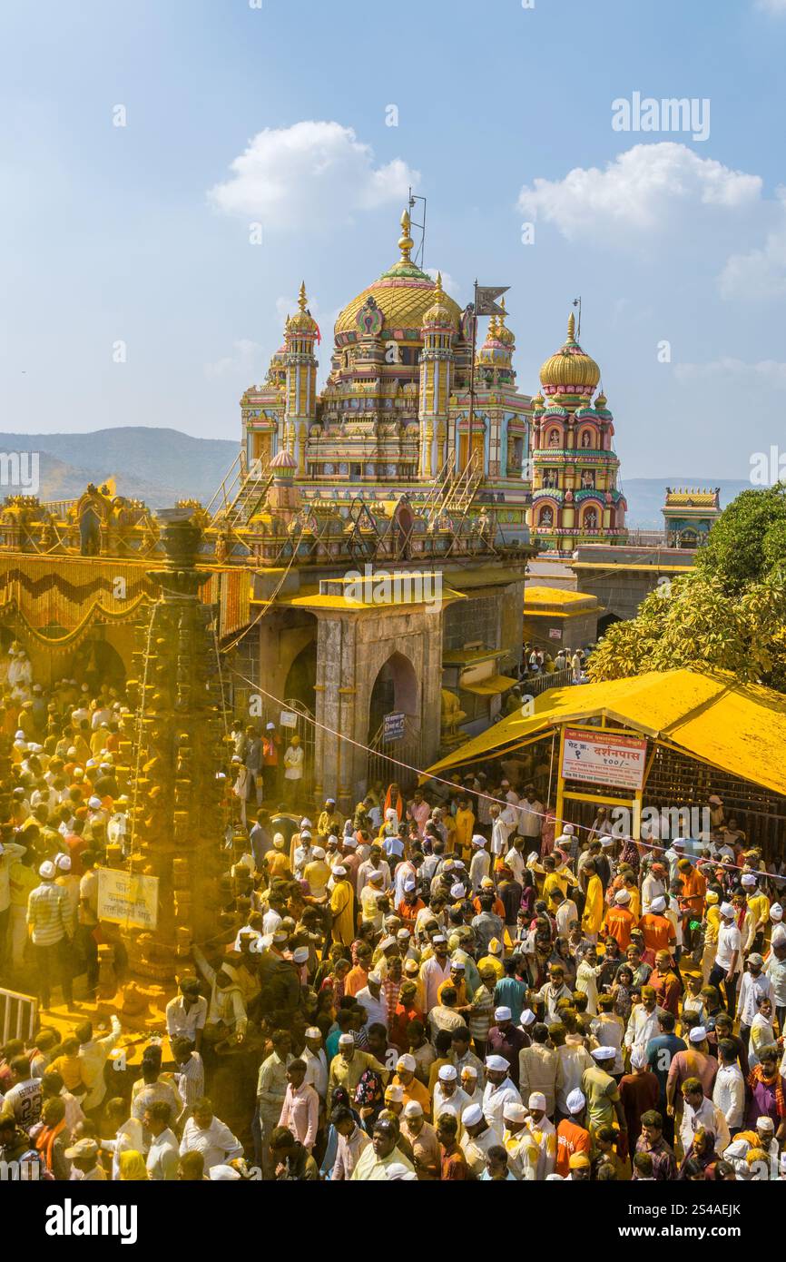 Palkhi of Lord Khandoba at the famous and beautiful Khandoba temple at ...