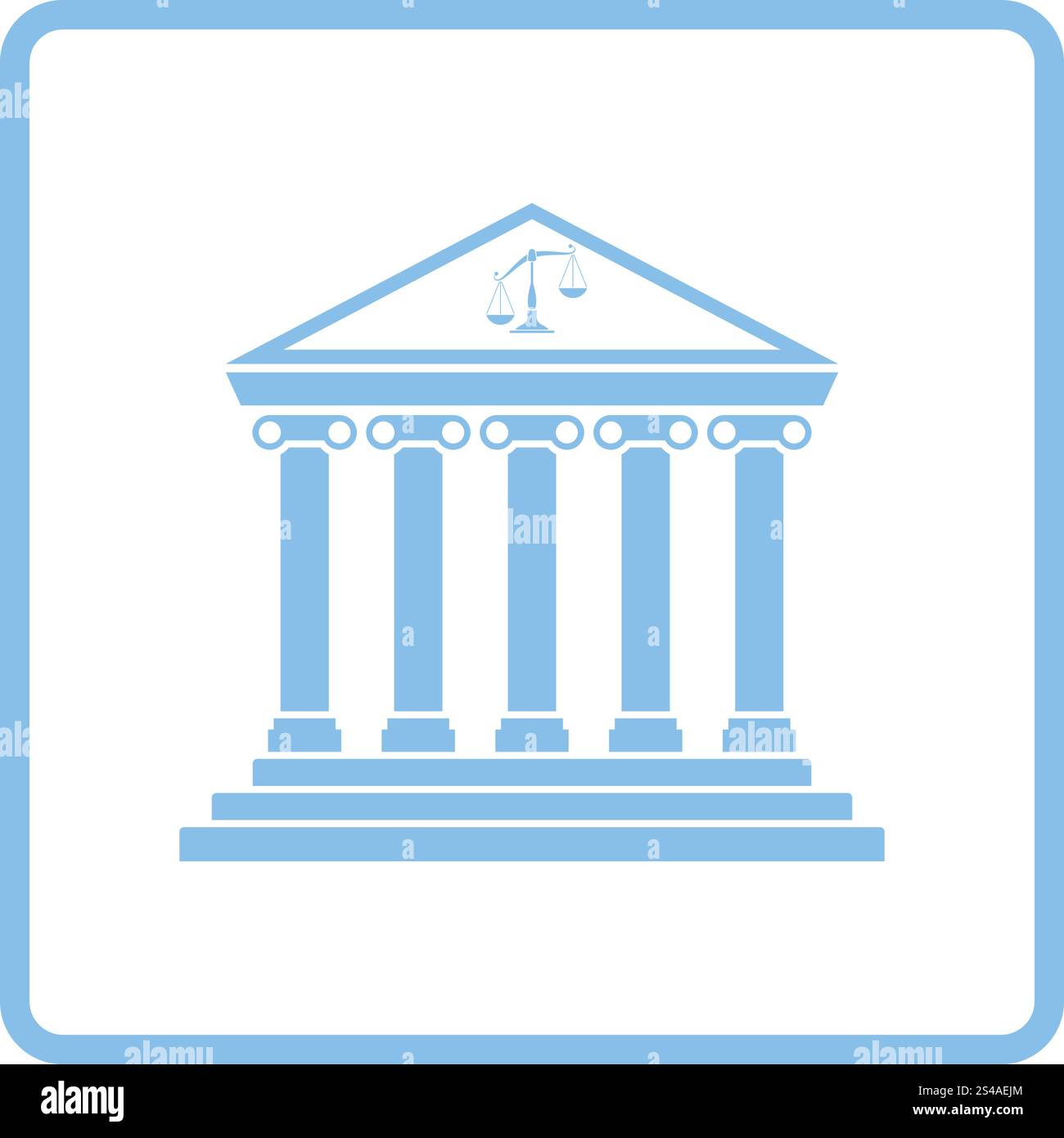 Courthouse icon. Blue frame design. Vector illustration Stock Vector ...