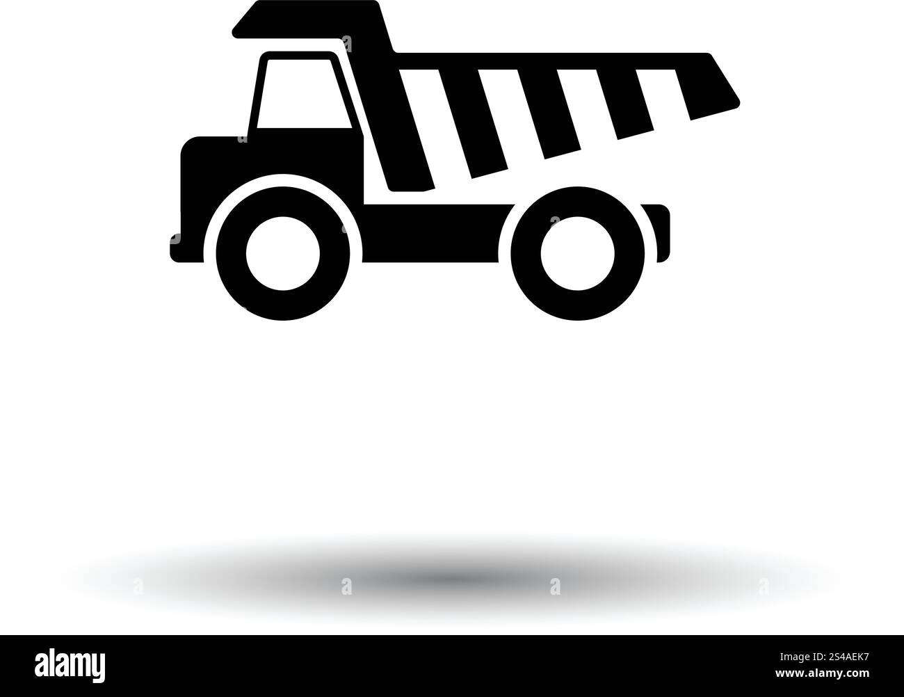 Icon of tipper. White background with shadow design. Vector ...