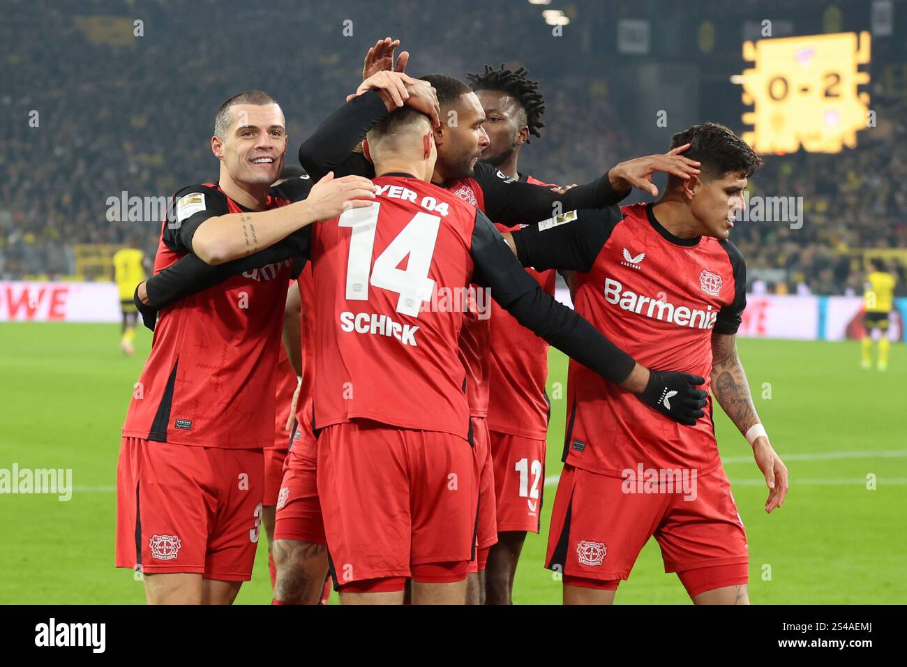 Dortmund, Deutschland. 10th Jan, 2025. Torjubel Bayer 04 Leverkusen über das Tor von Patrik ...