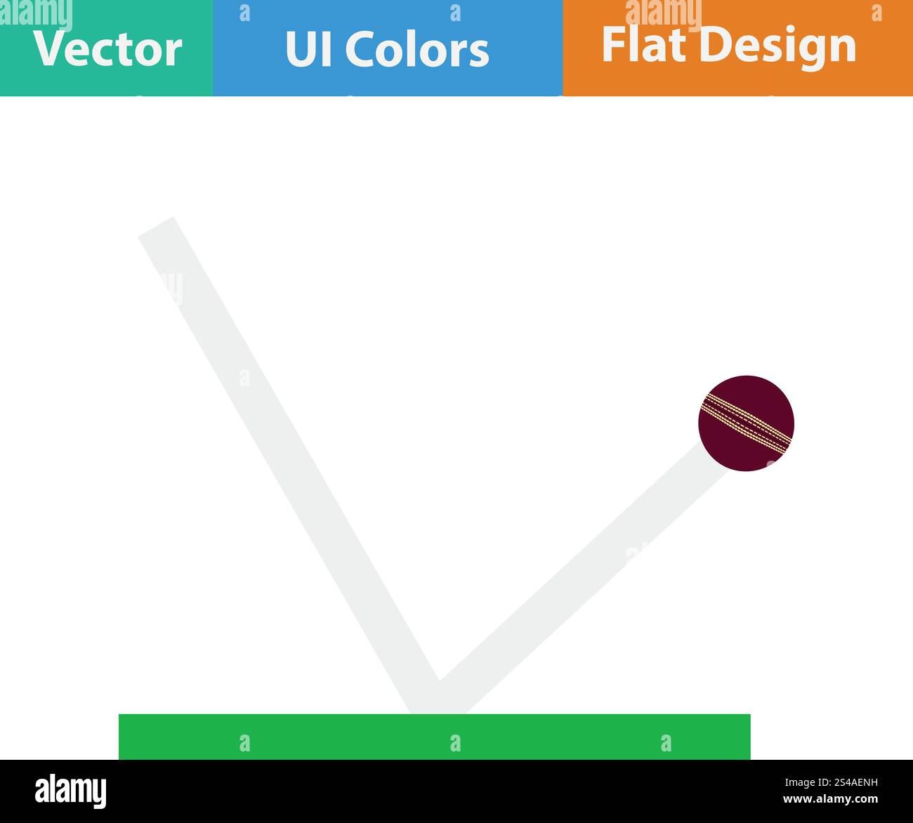 Cricket ball trajectory icon. Flat design. Vector illustration Stock ...