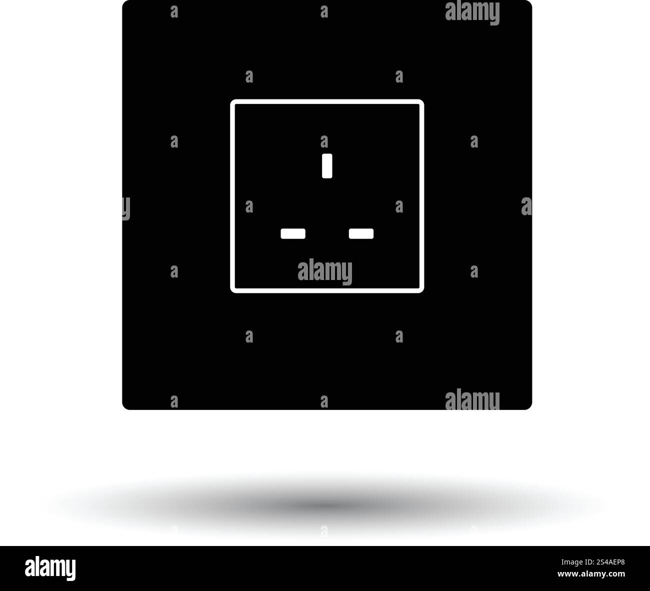 Great britain electrical socket icon. White background with shadow ...