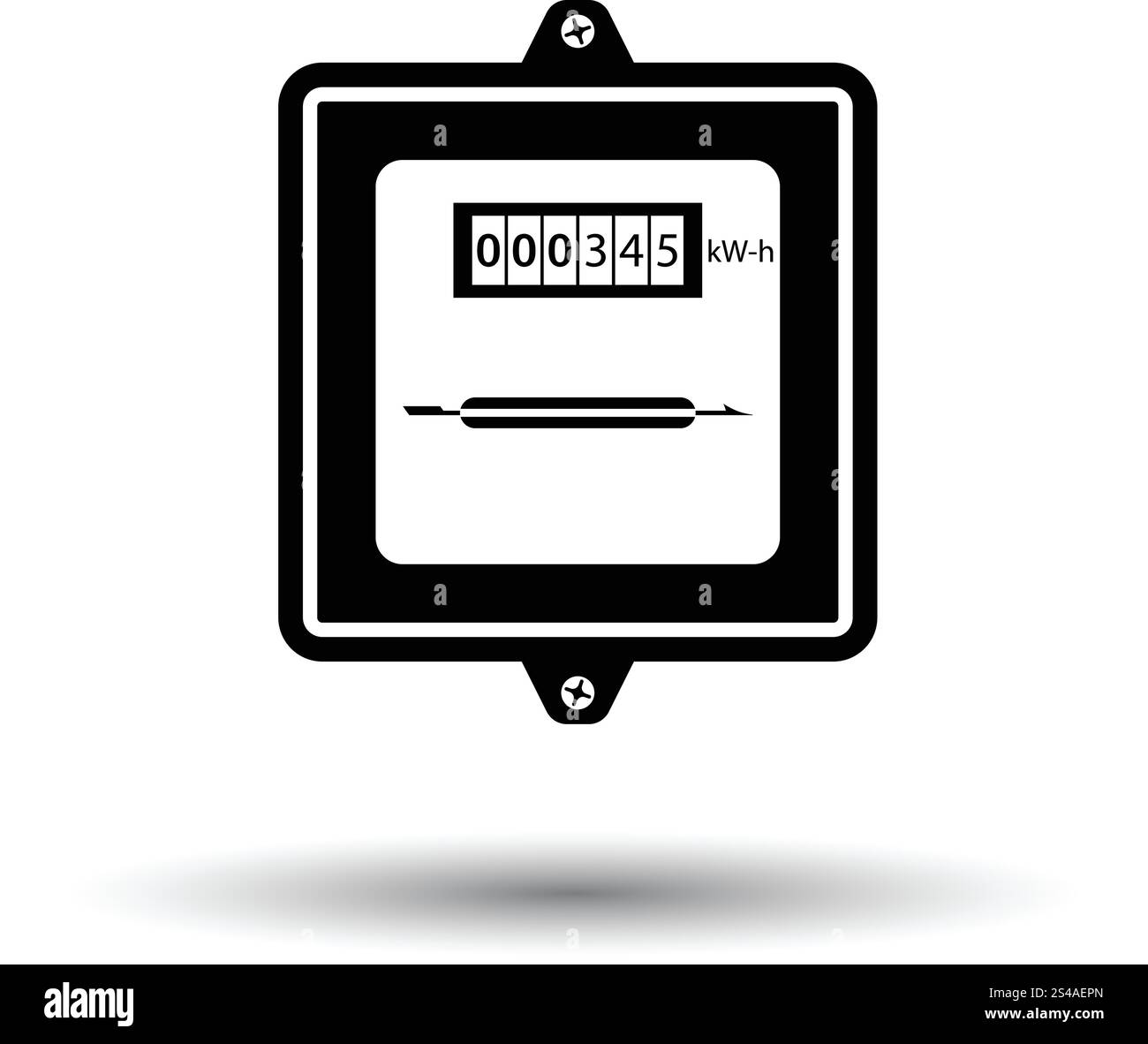 Electric meter icon. White background with shadow design. Vector ...