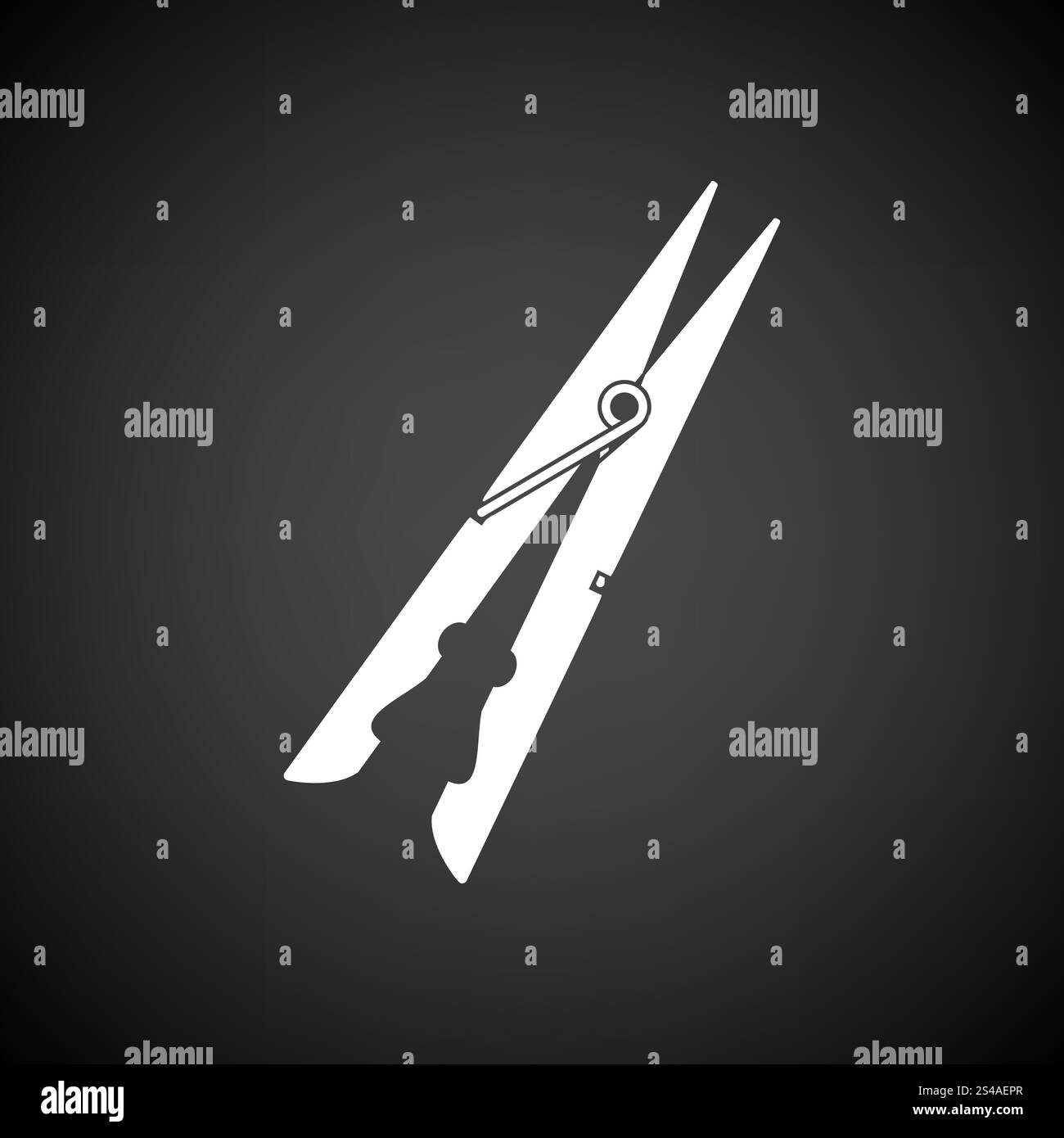 Cloth peg icon. Black background with white. Vector illustration Stock ...