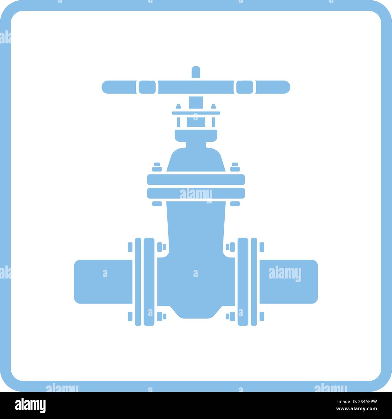 Pipe valve icon. Blue frame design. Vector illustration Stock Vector ...