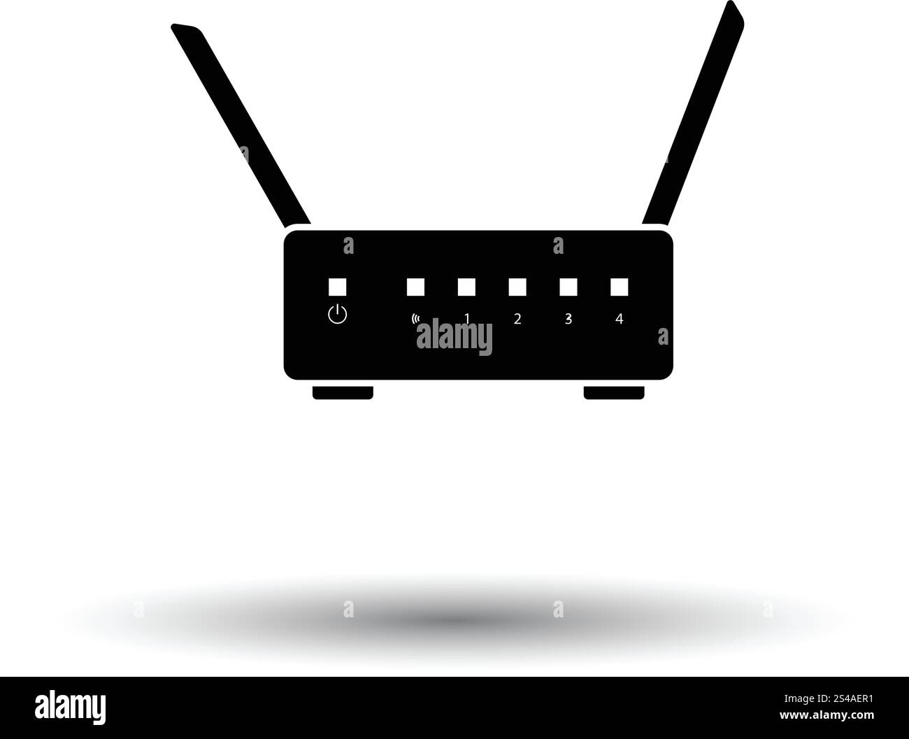 Wi-Fi router icon. Black background with white. Vector illustration ...