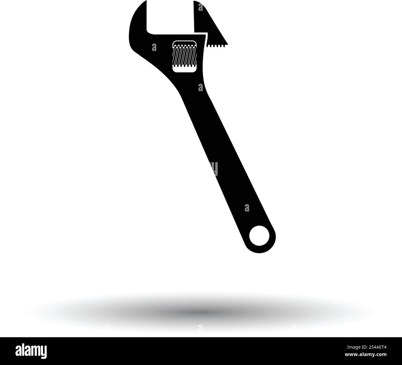Adjustable wrench icon. White background with shadow design. Vector ...