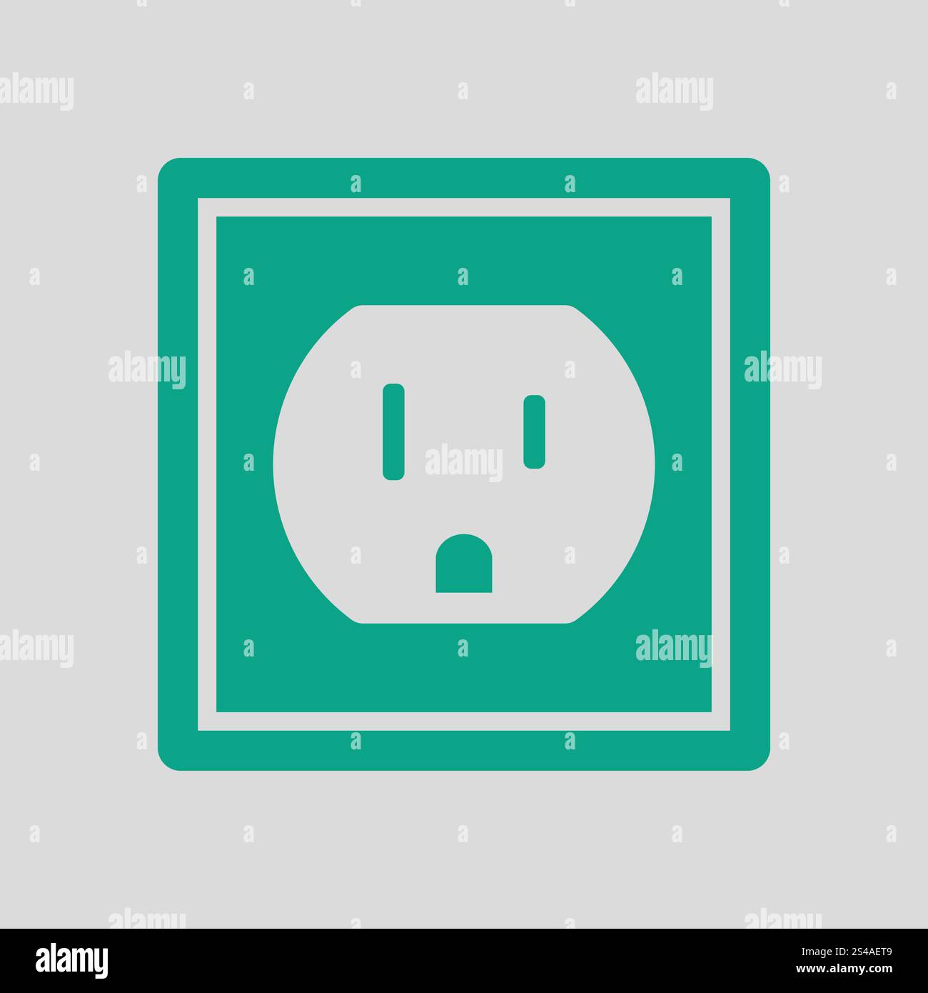 Electric outlet icon. Gray background with green. Vector illustration ...