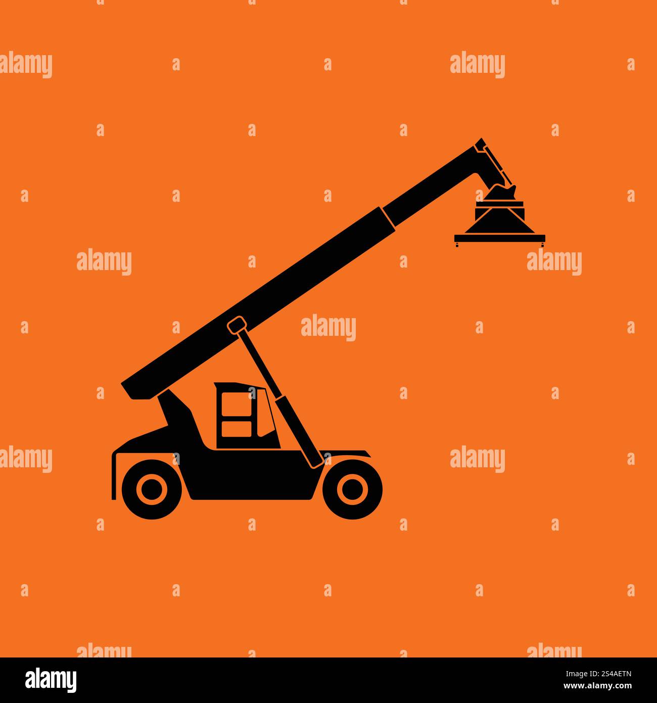 Port loader icon. Orange background with black. Vector illustration ...
