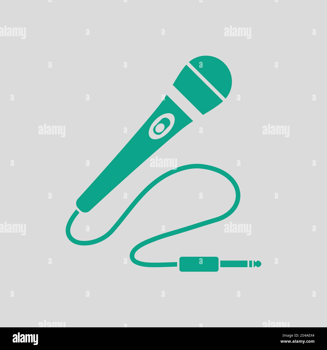 Karaoke microphone icon. Gray background with green. Vector ...