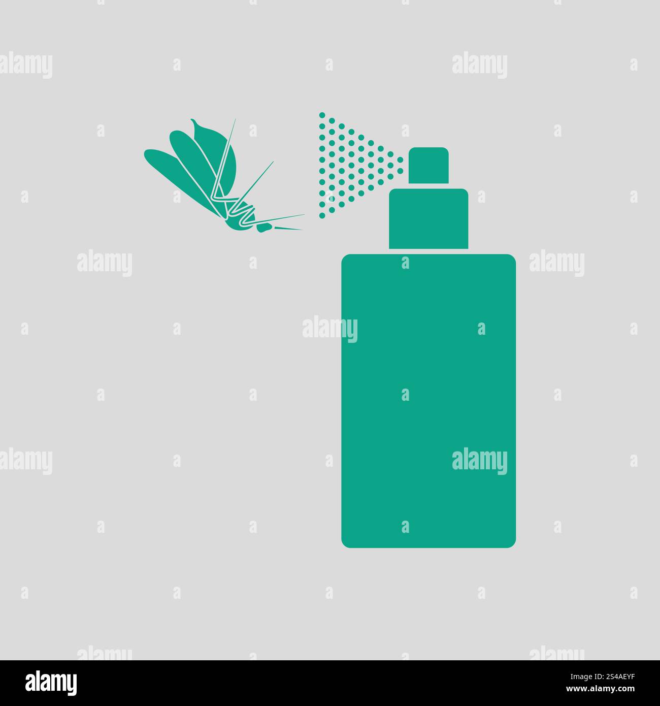 Mosquito spray icon. Gray background with green. Vector illustration ...