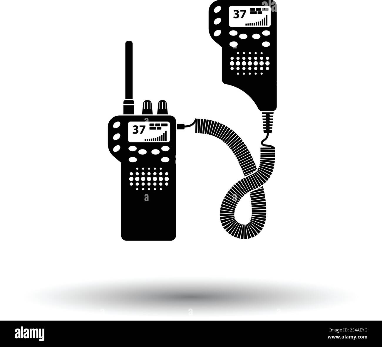 Police radio icon. White background with shadow design. Vector ...