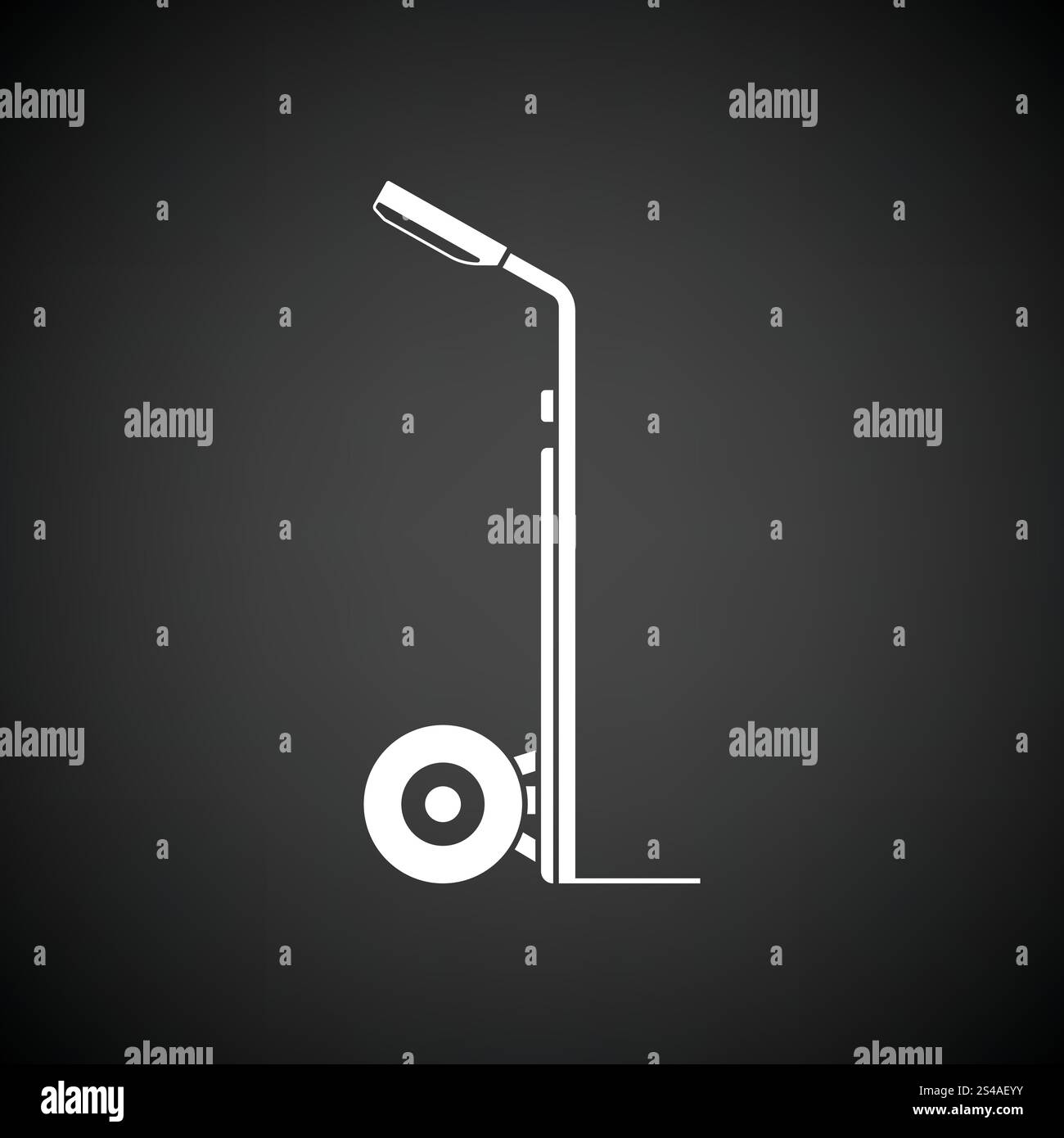 Warehouse trolley icon. Black background with white. Vector ...