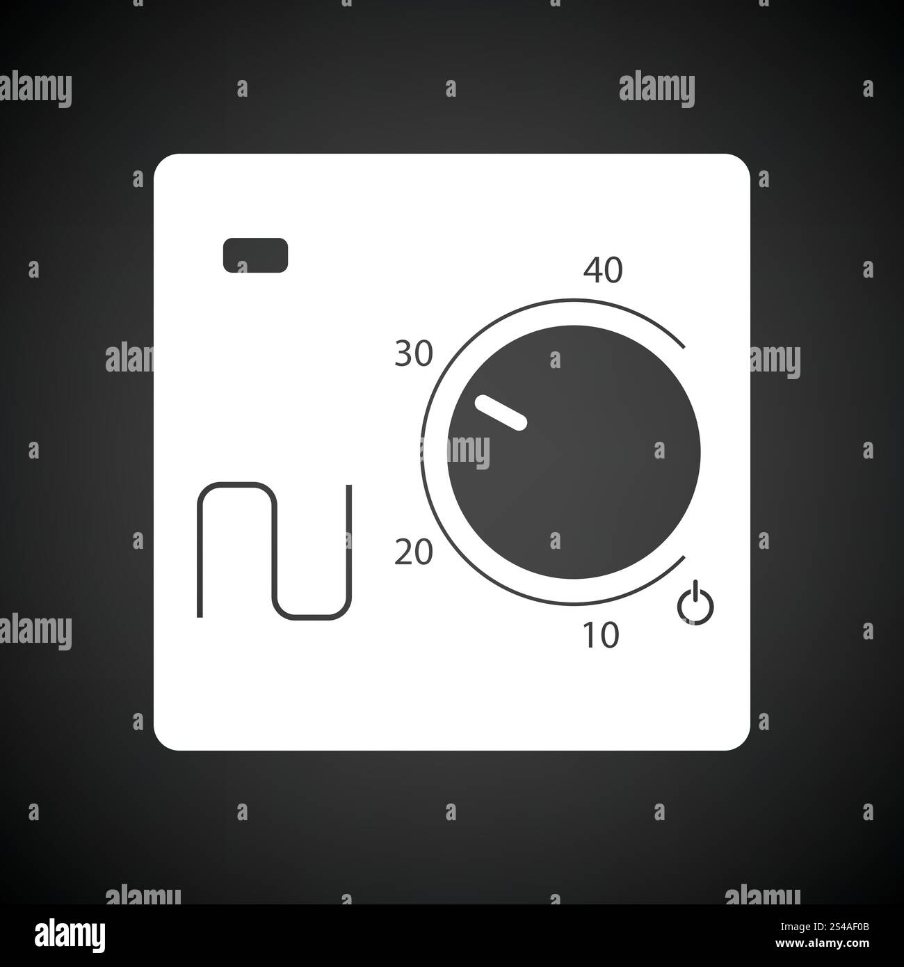 Warm floor wall unit icon. Black background with white. Vector ...
